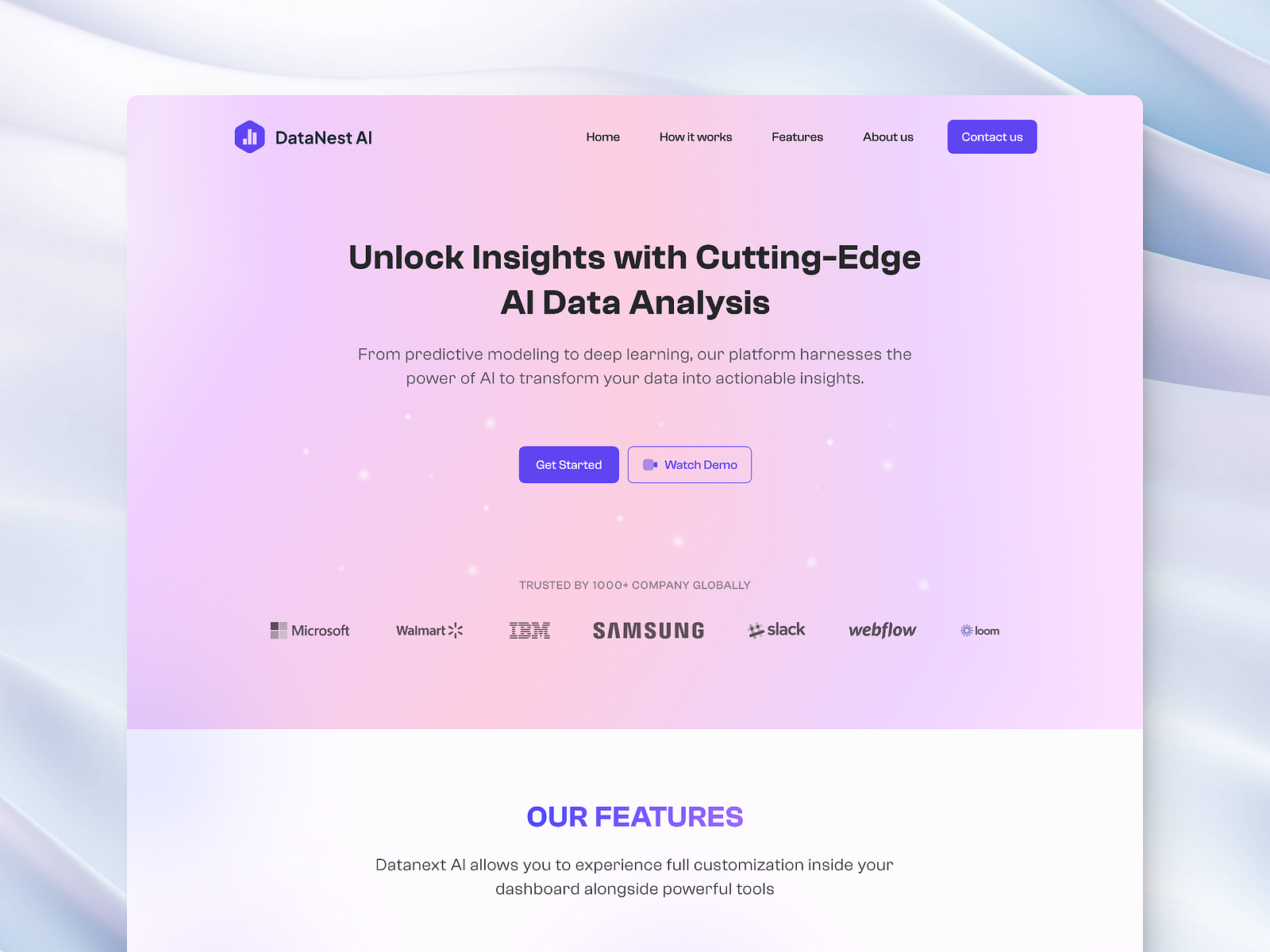 Ai Data Analysis Landing Page By Sync Chron Tech On Dribbble