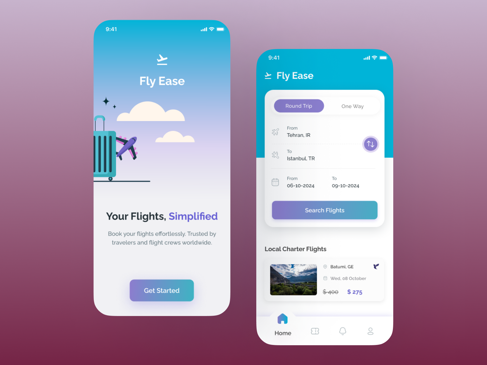 Fly Ease | Flight Booking App by aylin on Dribbble