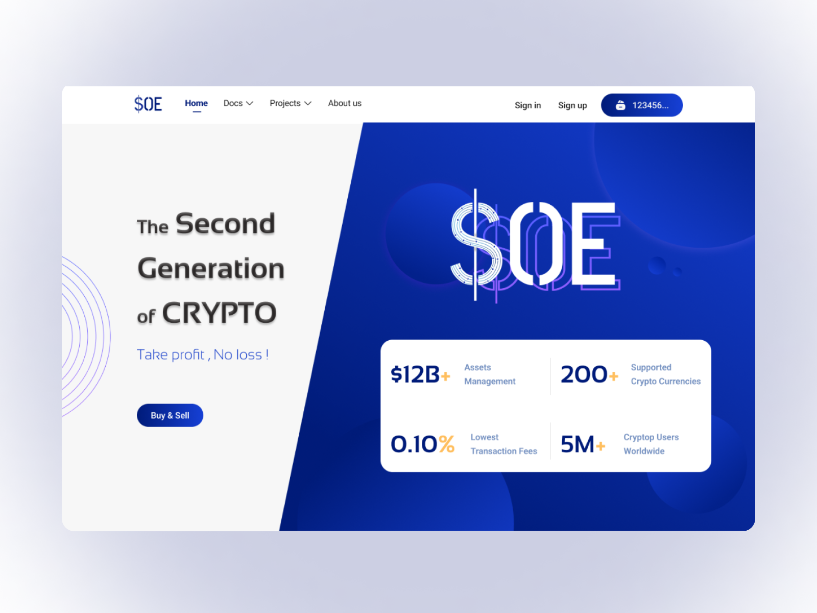 Token website hero section by Zeynab Khoshnood on Dribbble