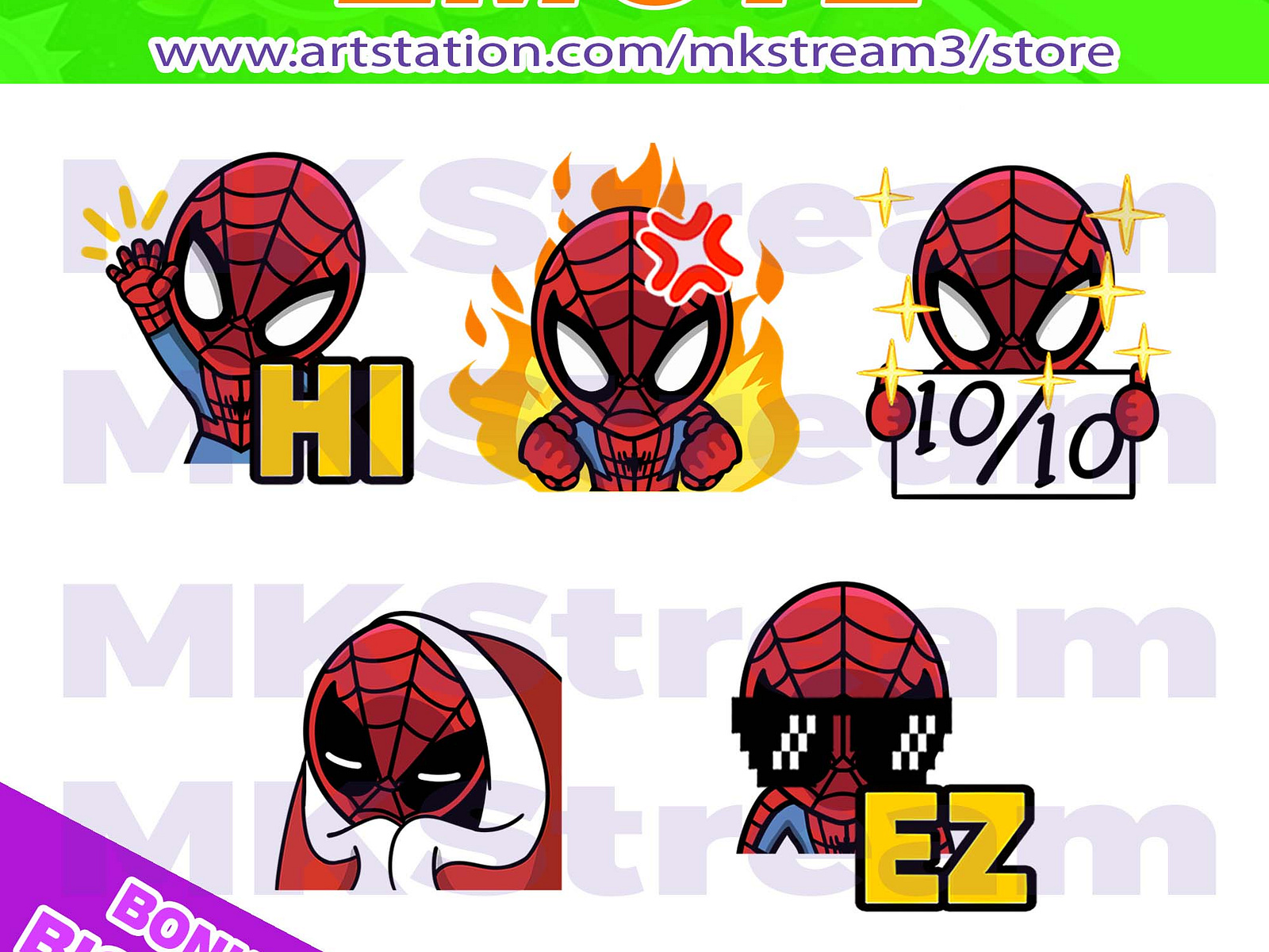 Emotes Chibi Spiderman waving, comfy, perfect, rage & ez pack by ...