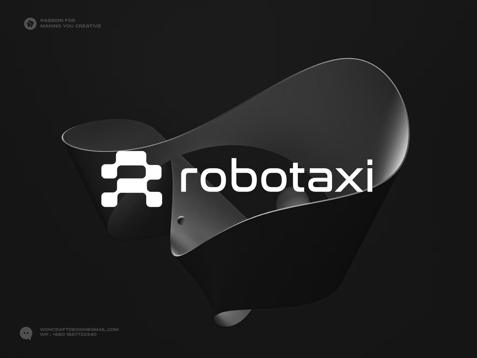 Logo, Tech, AI Robotics, Driverless car, Autonomous, R logo by Woncraft ...