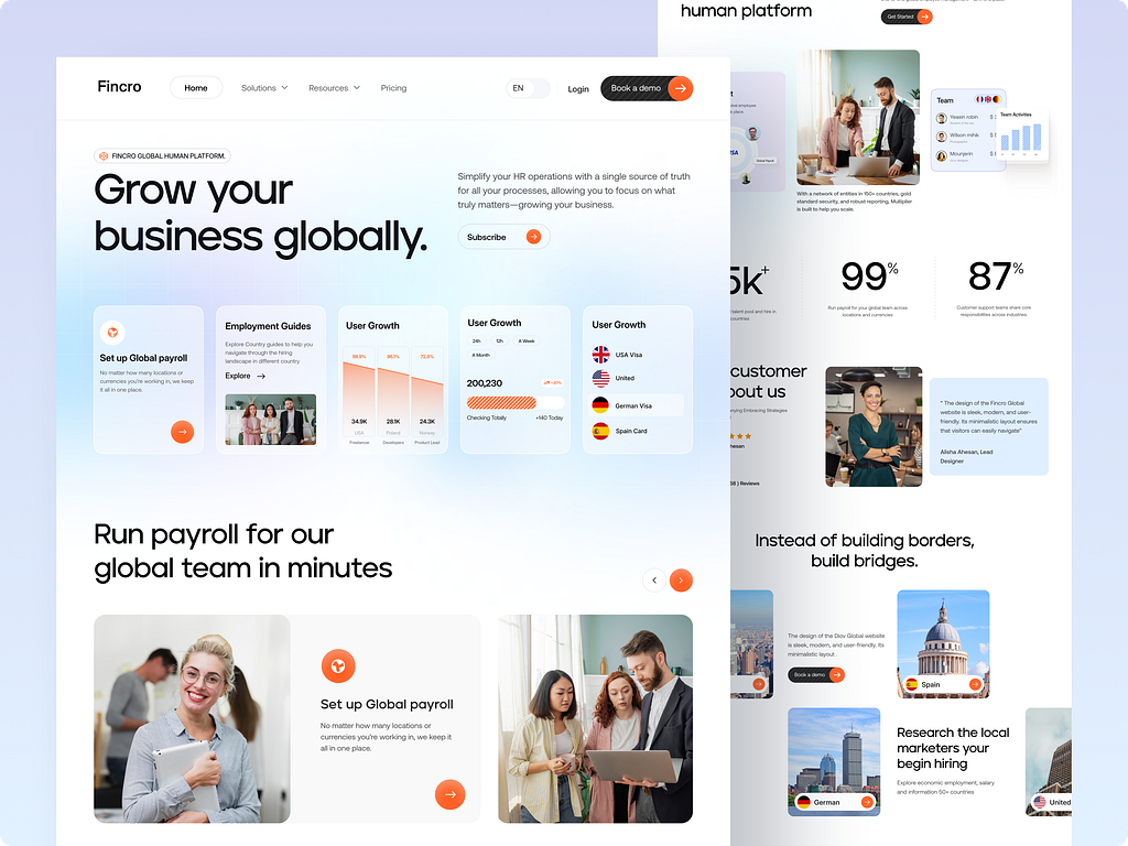 Global HRIS Platform Landing Page by Ofspace UX/UI on Dribbble