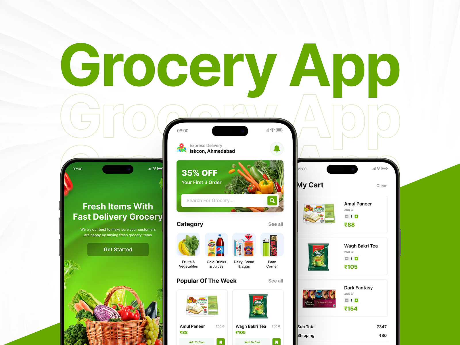 Grocery App Design by Peanut Square LLP on Dribbble