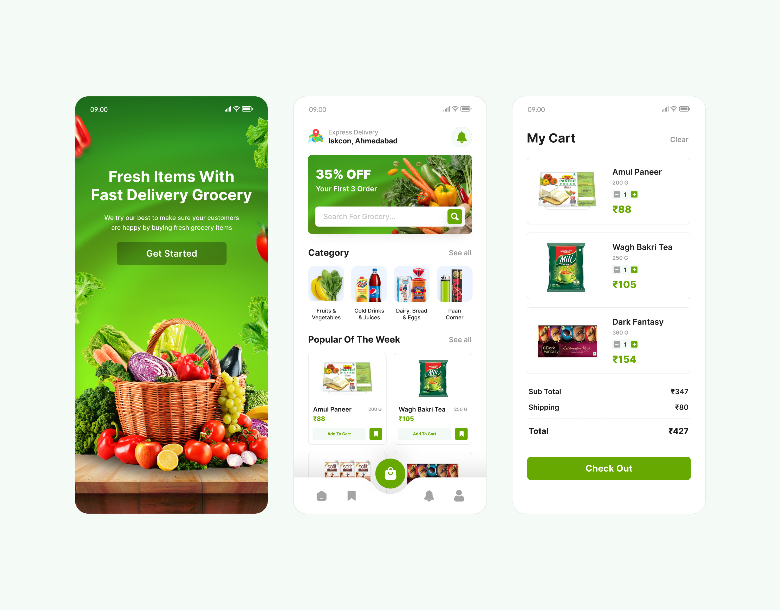 Grocery App Design by Peanut Square LLP on Dribbble