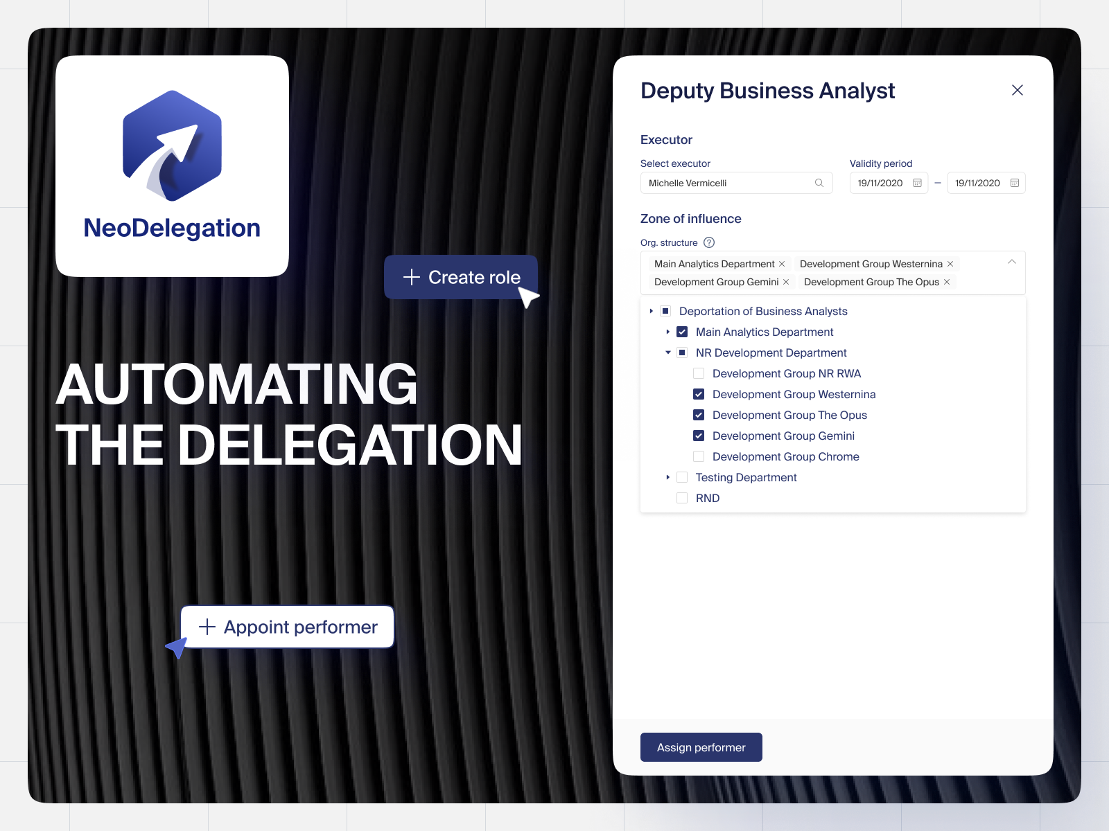 Tool for automation the delegation process by NeoflexDesign on Dribbble