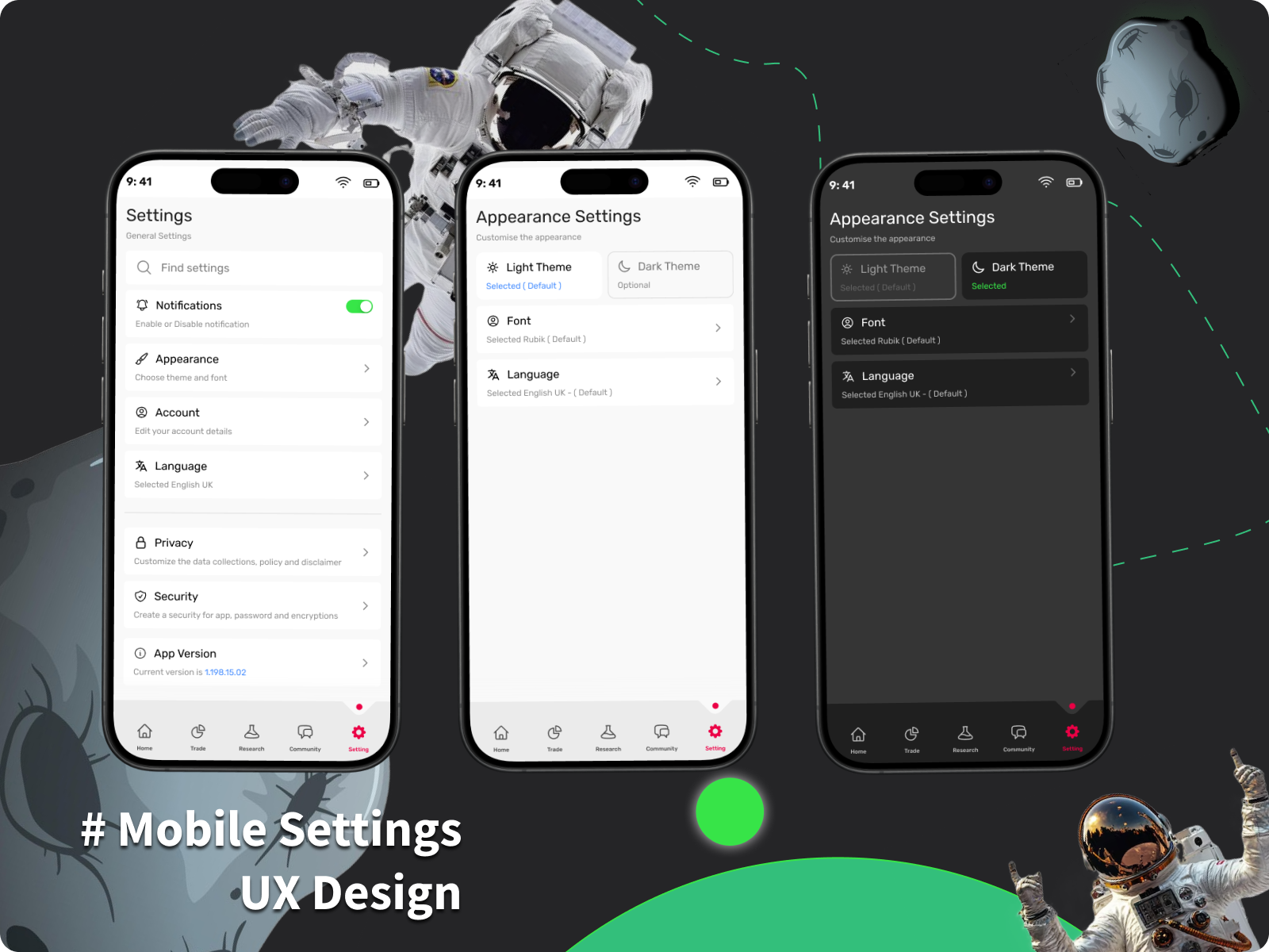 Mobile Settings UI Design by Paul Giffson on Dribbble