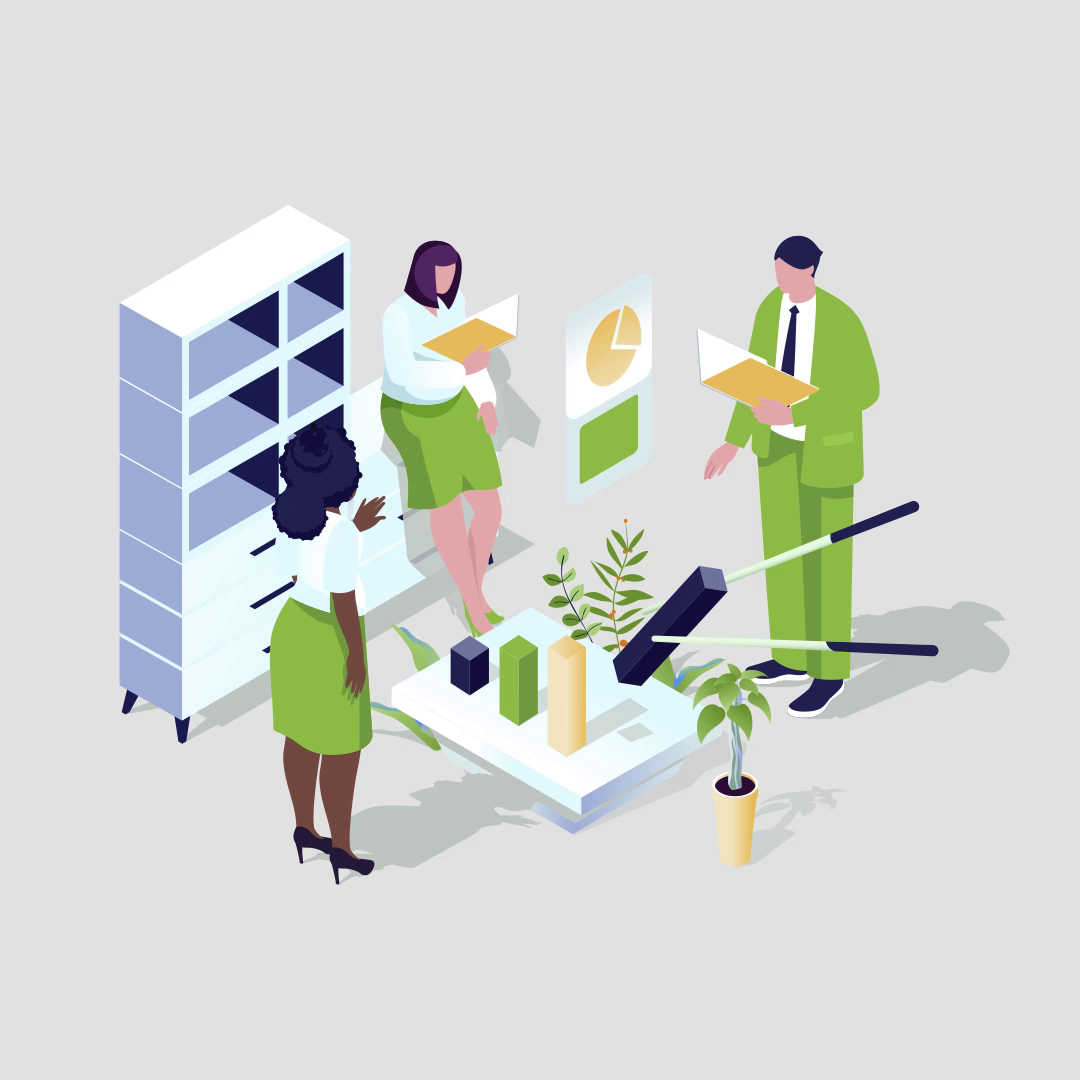 Business Statistic 2D Isometric Animation by DigitalCrocs on Dribbble