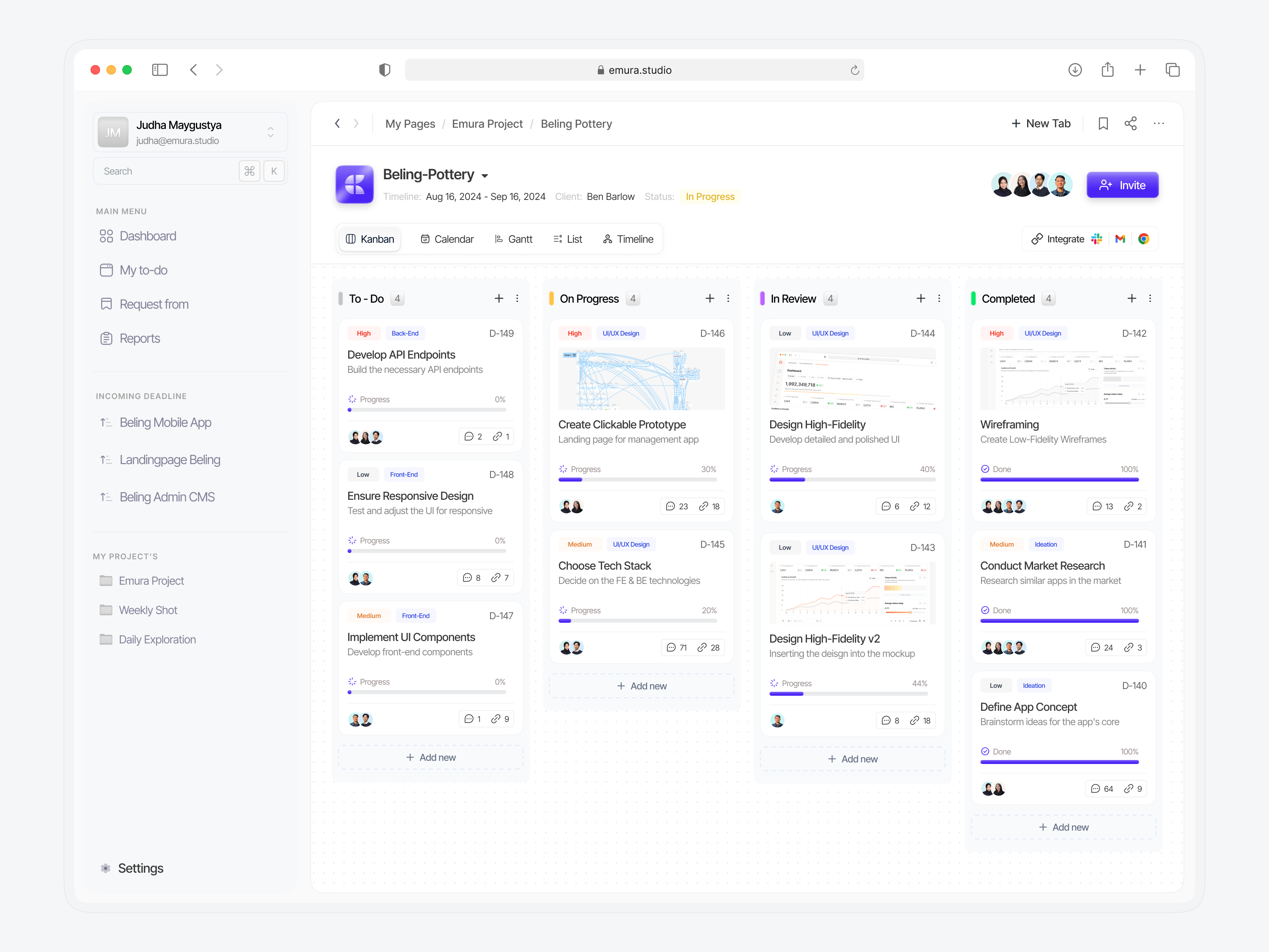 Taskify - Project Management Dashboard (Kanban View) by Judha Maygustya ...