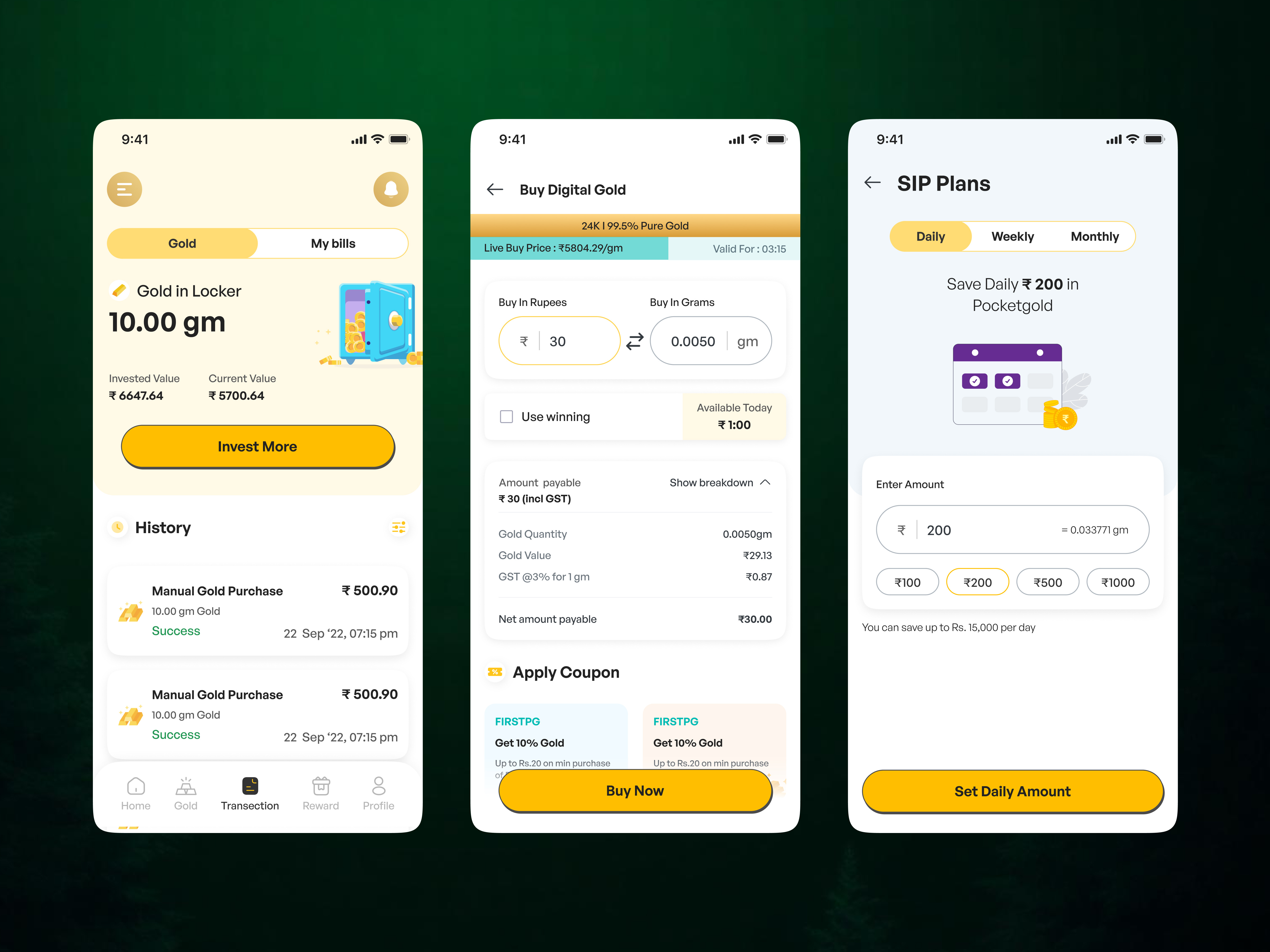 PocketGold - Mobile app by 16pixel on Dribbble