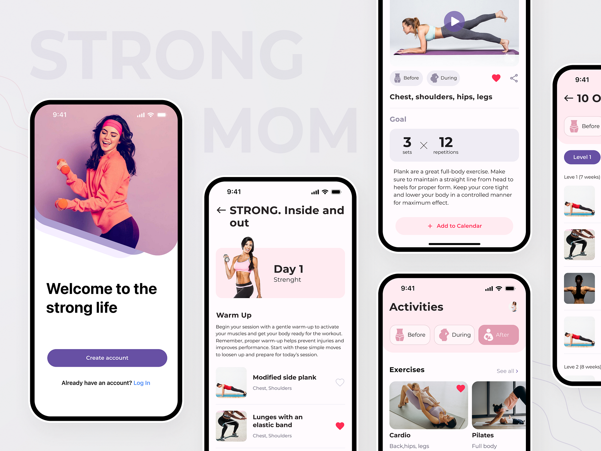 A Fitness Mobile App | StrongMom by Stfalcon on Dribbble