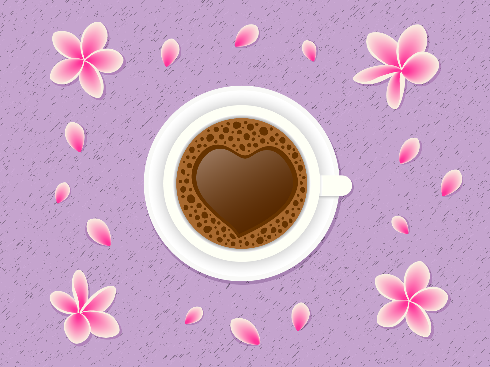 Сup of coffee with heart and flowers by Elena Barskaya on Dribbble