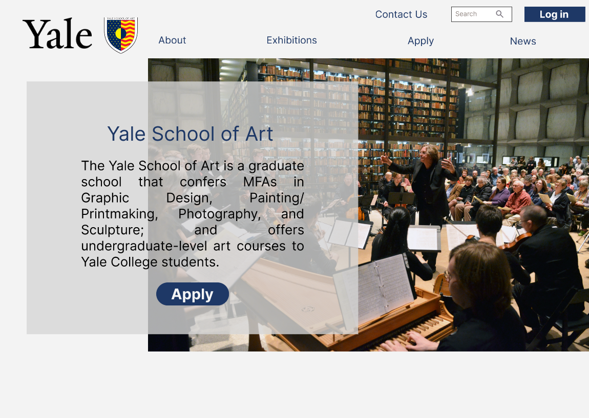 YALE SCHOOL OF ART- WEBSITE REDESIGN by Karen Oroz on Dribbble