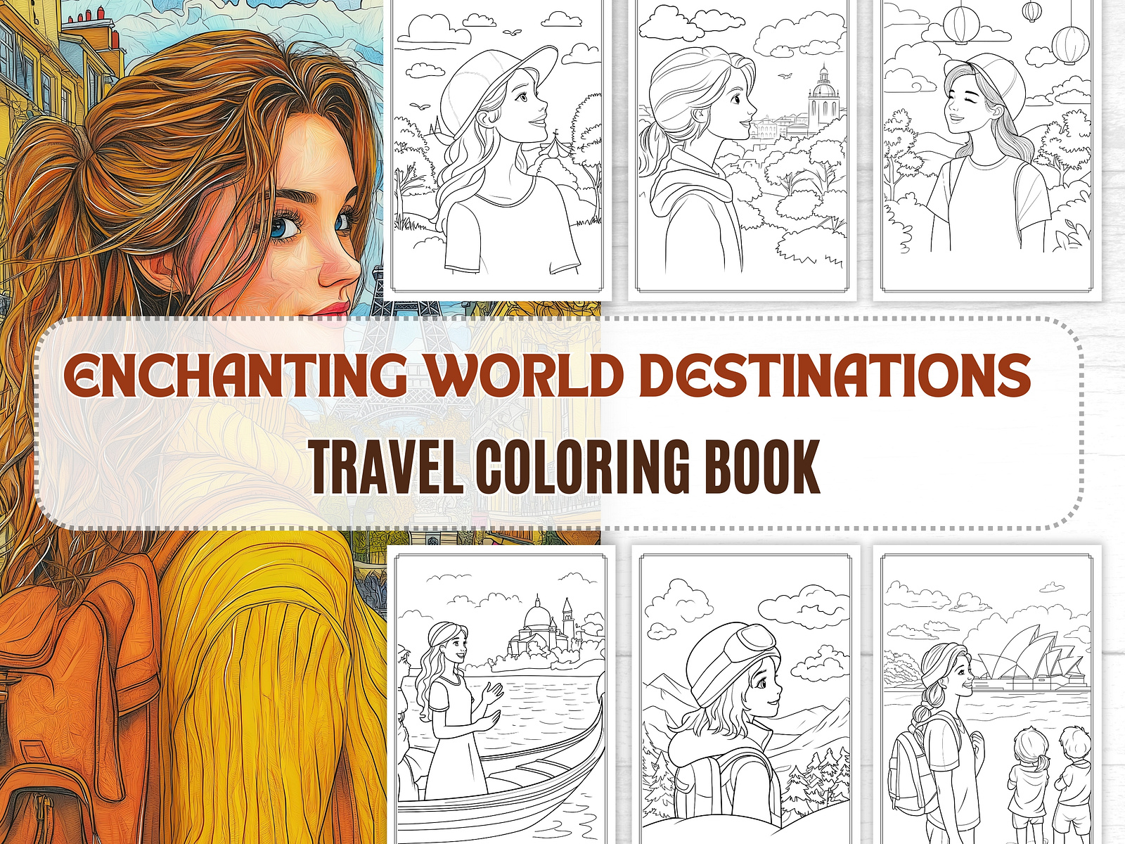 Travel Coloring Book for Adults | Enchanting World Destinations by ...