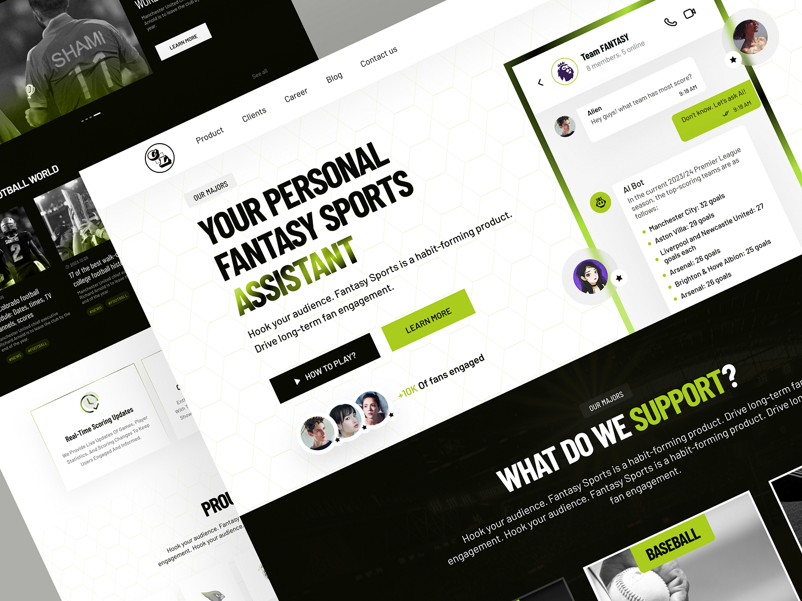 Fantasy sports website UI/UX design by District 22 Agency for District ...