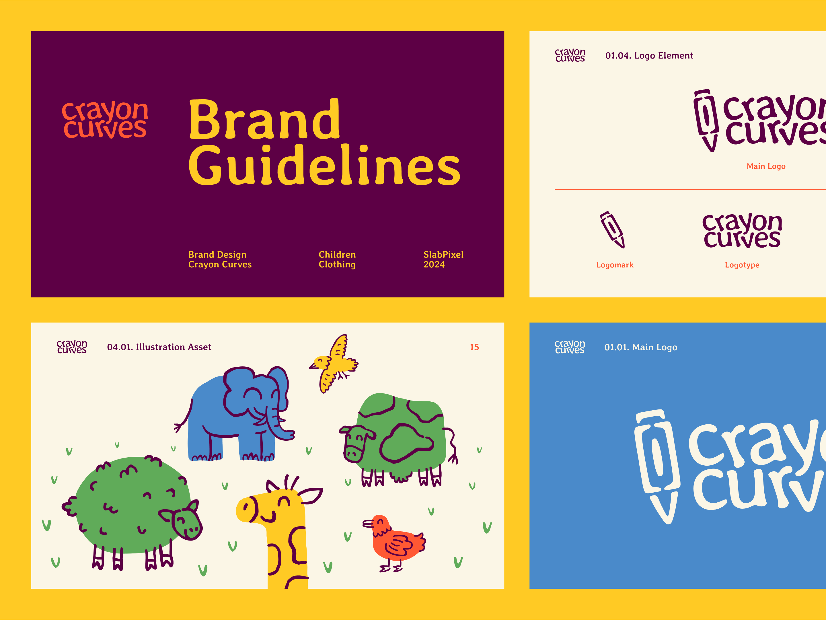 Crayon Curves : Kids Clothing Brand - Brand Guidelines by SlabPixel Designer for SlabPixel on ...
