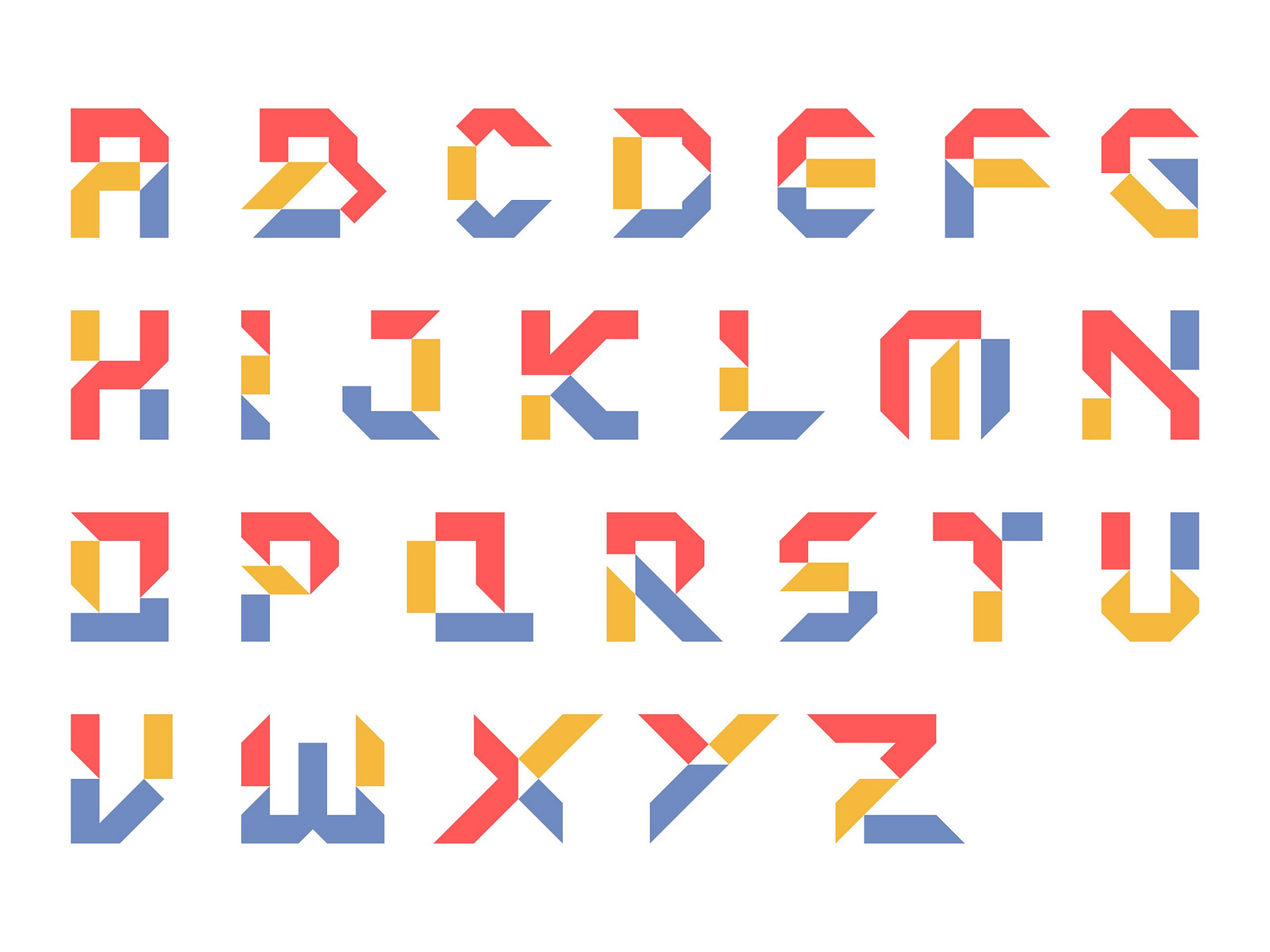 Alphabet A to Z Geometric Design by M. Nafi' Ulul Albab on Dribbble