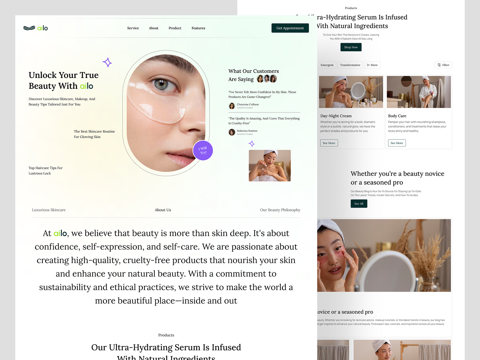 Beauty Website Design by Fireart UI/UX for Fireart Studio on Dribbble