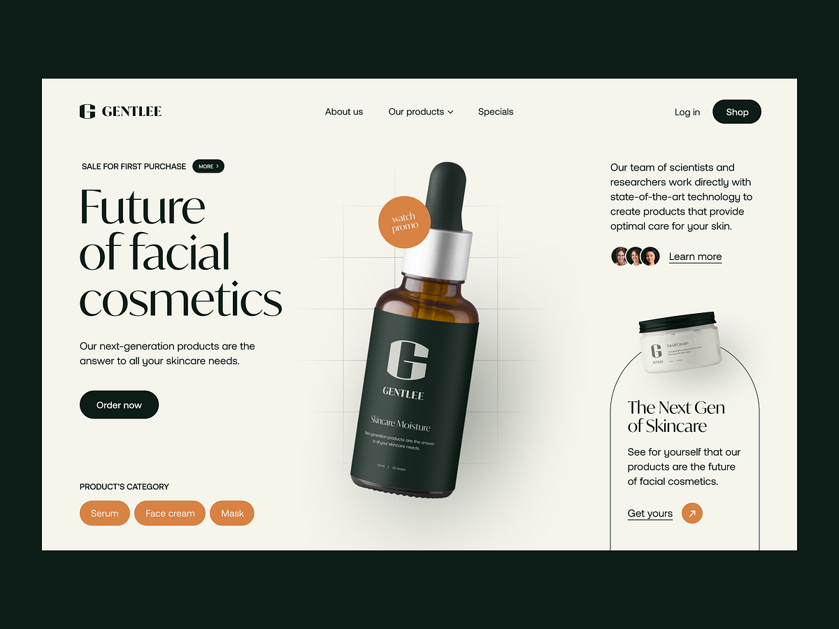 Cosmetics - Web design by Isabella Popescu for QClay on Dribbble