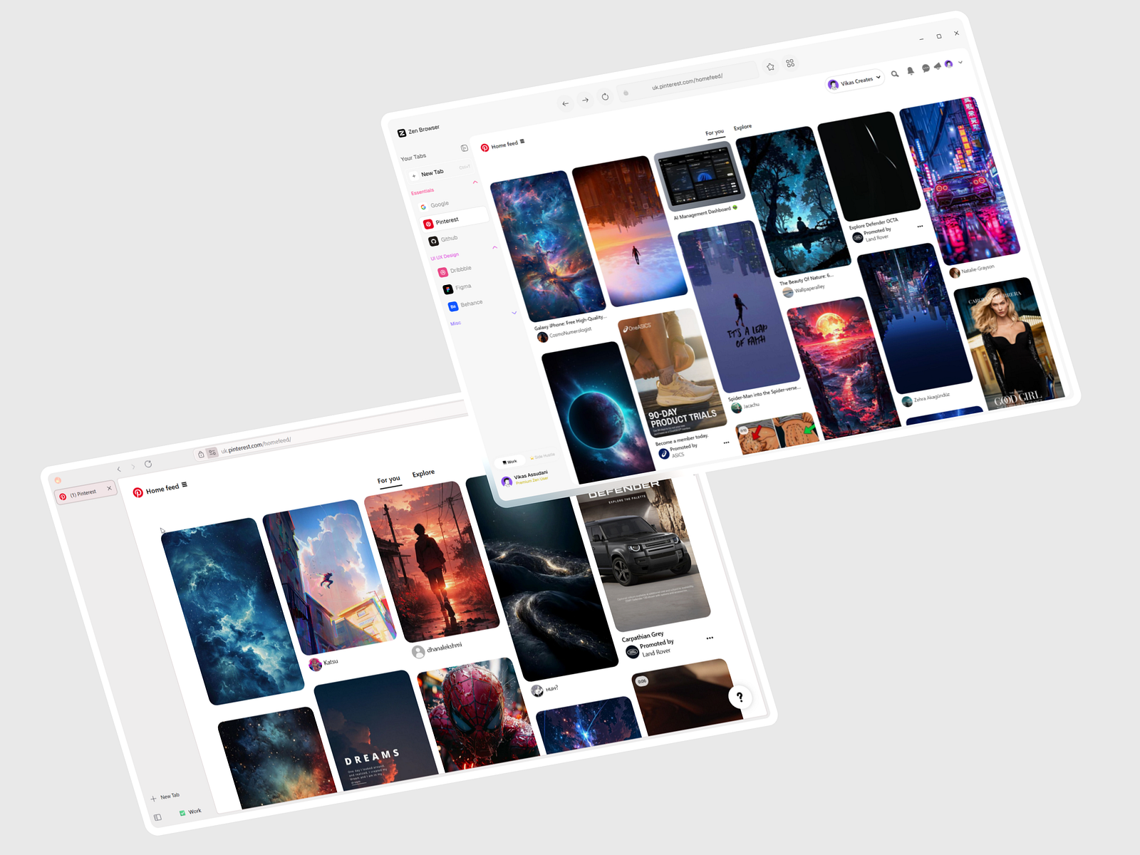 Zen Browser UI Redesigned | Sleek & Minimal Desktop Browser UI by Vikas ...