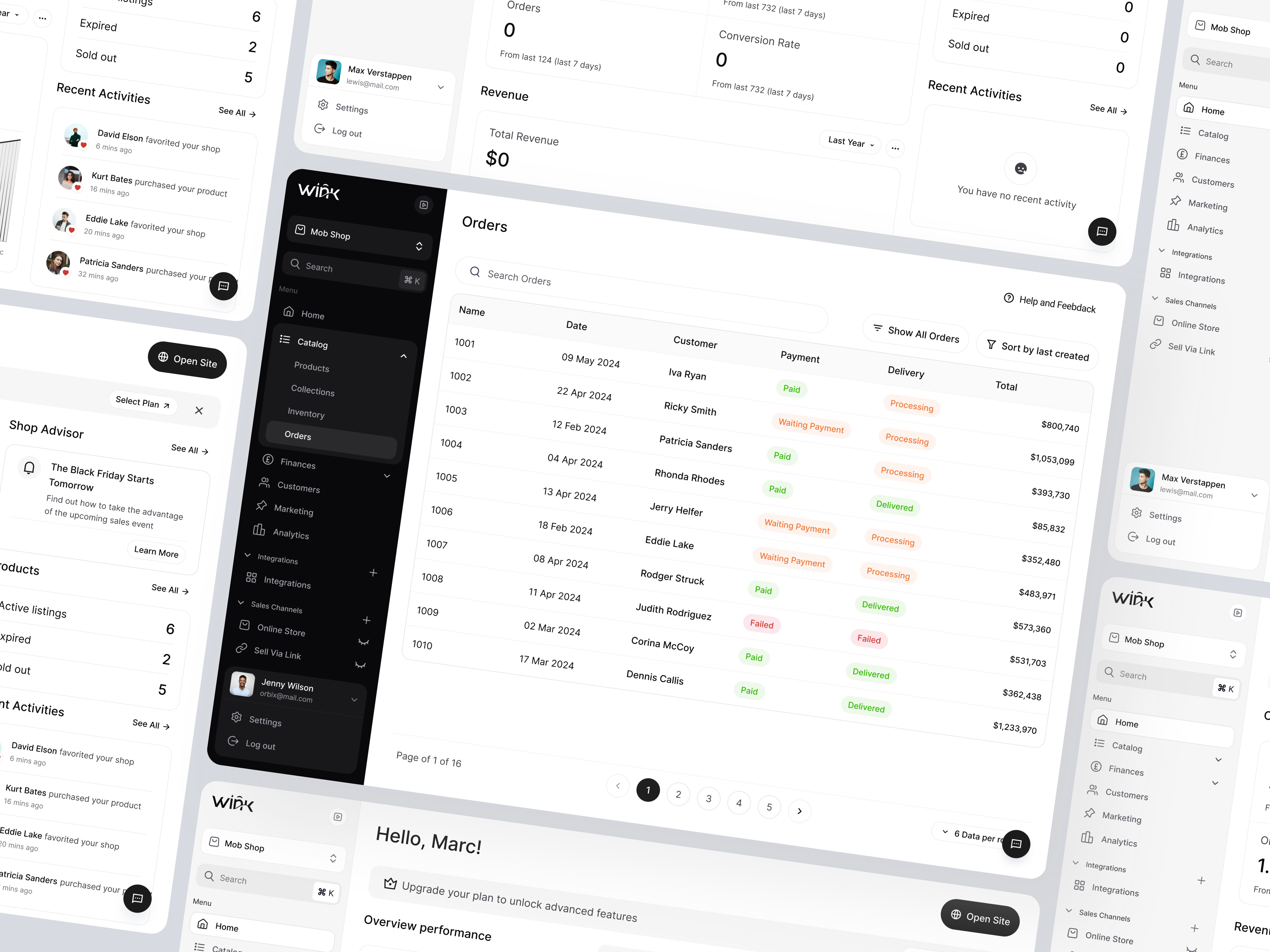 Wink Fashion Ecommerce Dashboard Design by Orbix Studio | Healthcare ...