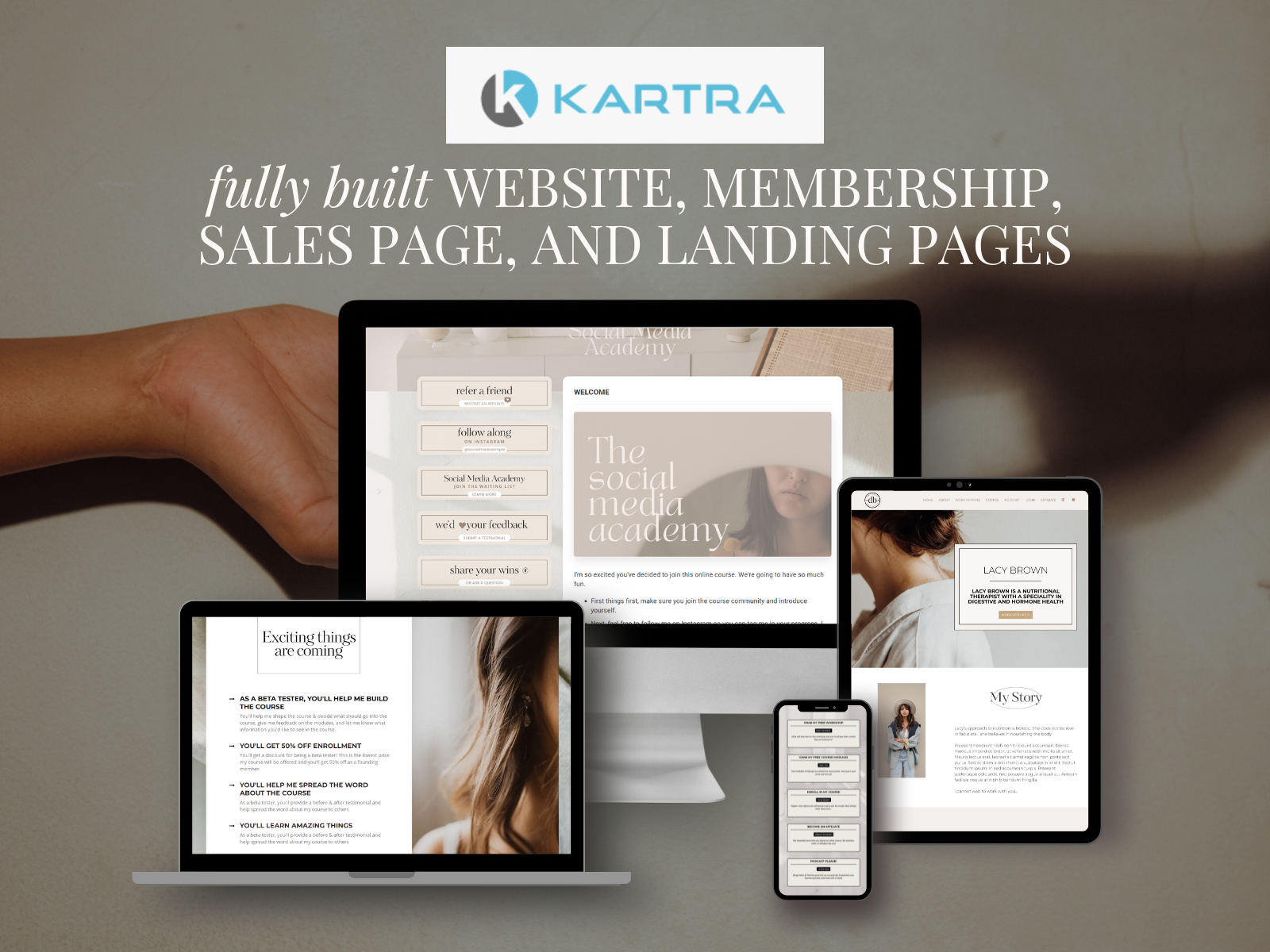 Kartra | Coaching membership and website Template by Emily Ames on Dribbble