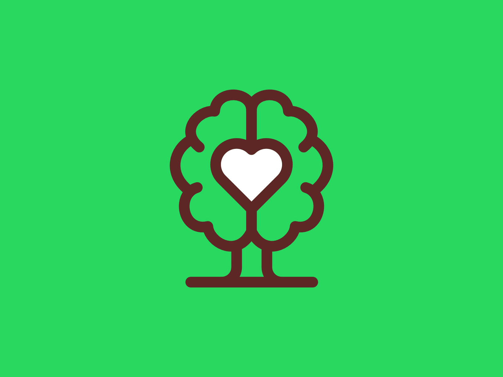 Mental health icon, logo design exploration: brain, heart, tree by Alex ...