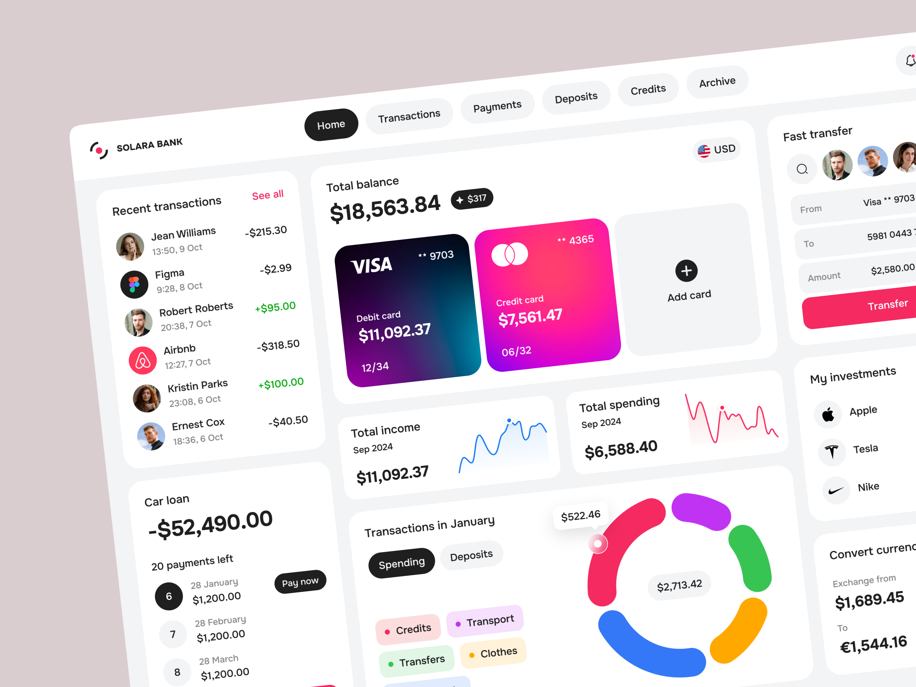 Banking Web App by Ronas IT | UI/UX Team on Dribbble