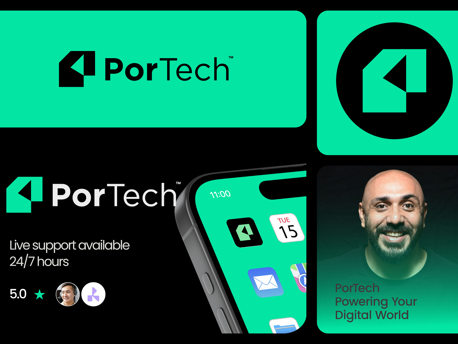 P | Portech | Digital Tech Brand | Logo Design by Uday Hossain on Dribbble