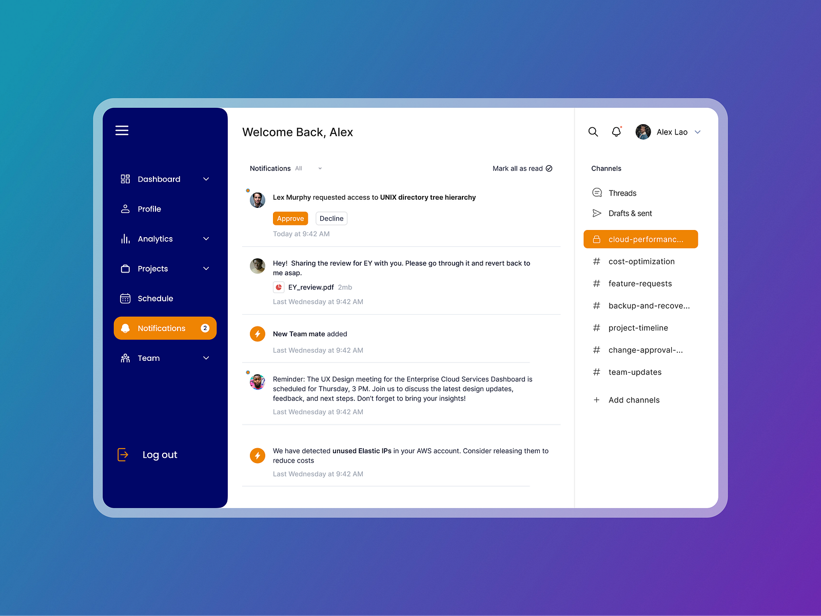 Project Insight Dashboard UI Design (Notifications) by Omkar Chavan on ...