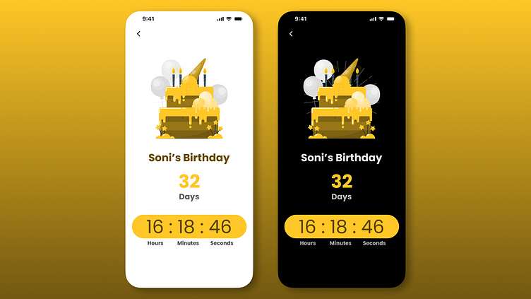 Birthday countdown UI Design by Akshay krishna PS on Dribbble