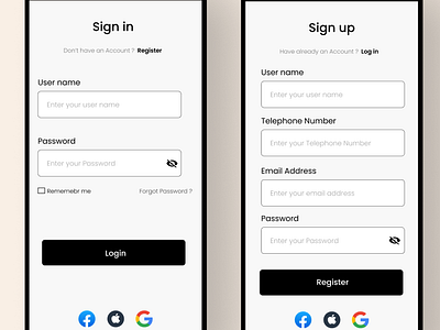 Login and Register Template Figma by Wika on Dribbble