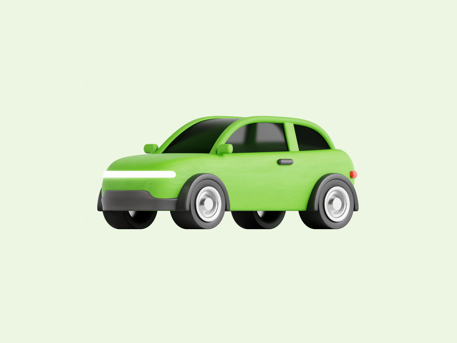 3D Green Car by Zulfa Mahendra on Dribbble