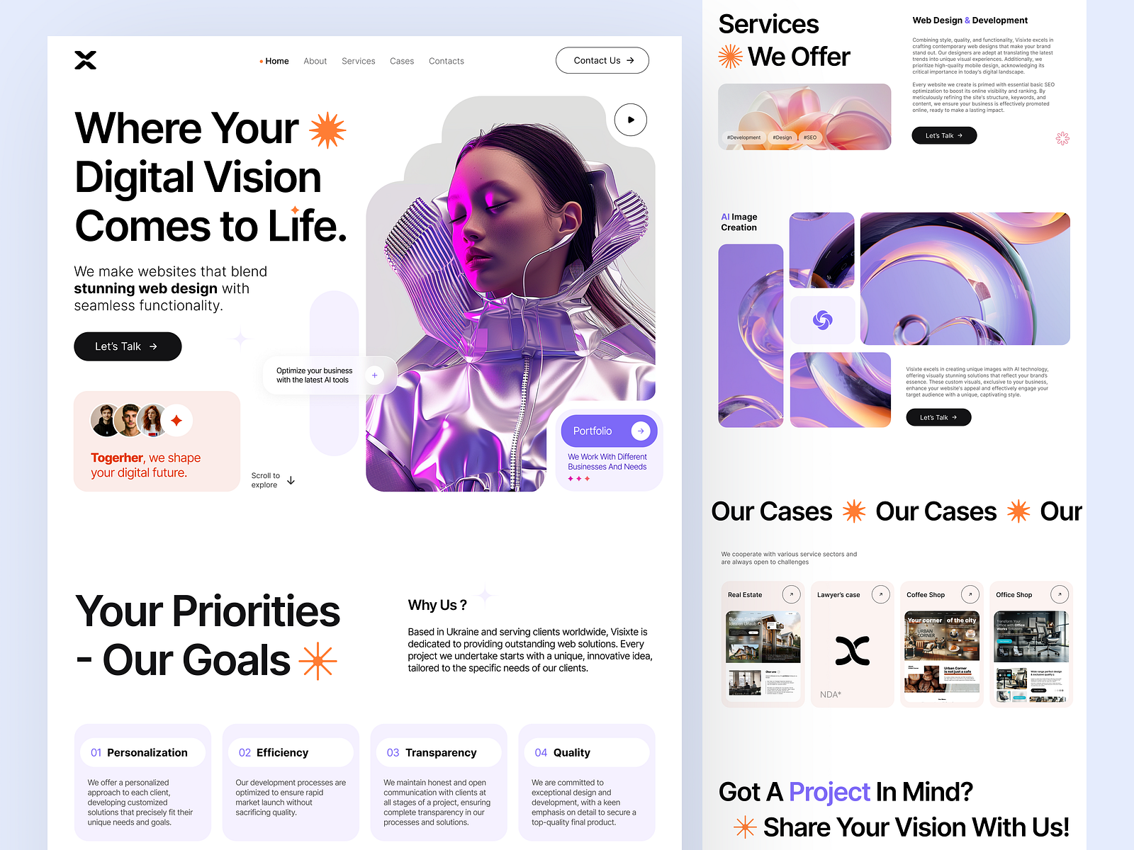 Design Agency - Landing Page UI by Yana Ivchak 🇺🇦 on Dribbble