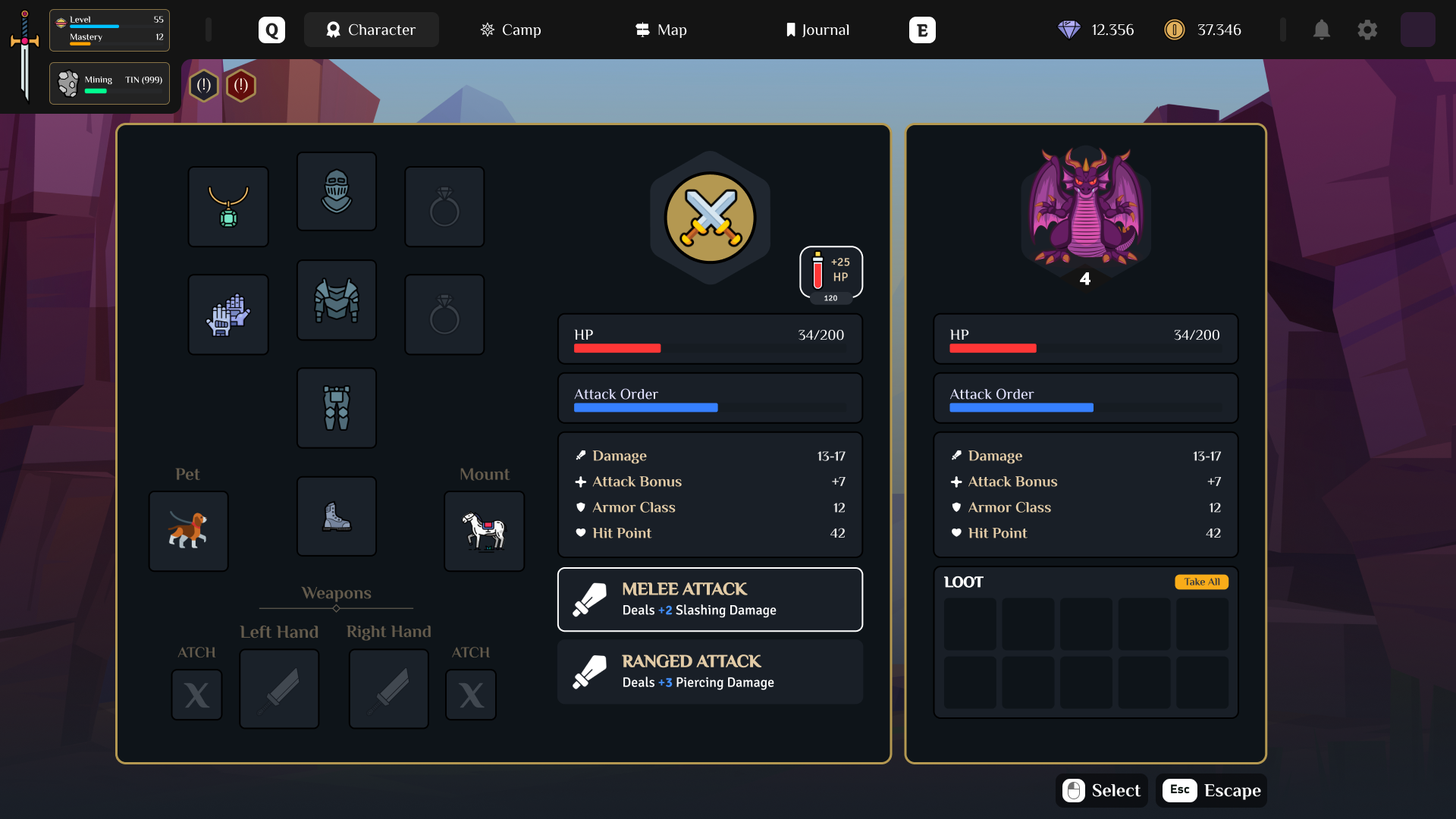MMORPG Quest Screen UI by Berkay K. on Dribbble