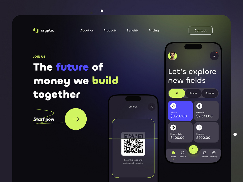 Crypto trading - Web Design by Anastasia Golovko on Dribbble