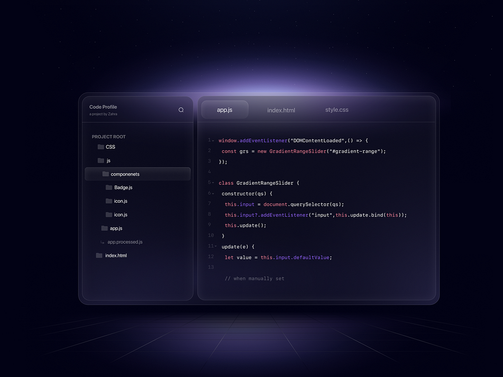 Coder IDE Component by Zahra Mohammadi for Pela Design on Dribbble