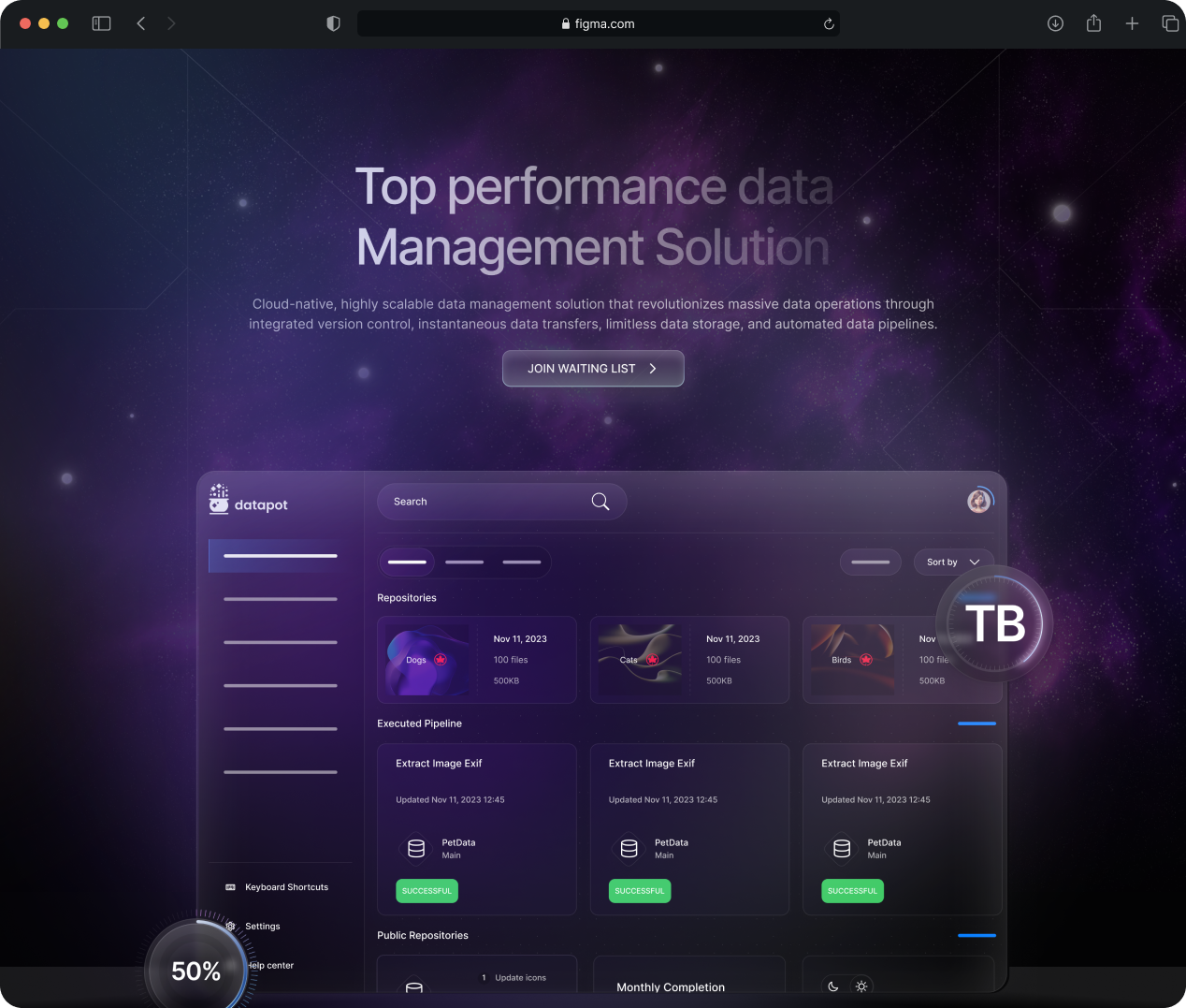 Data Management Landing Page | Dark Theme by Nick Simmons UX UI on Dribbble