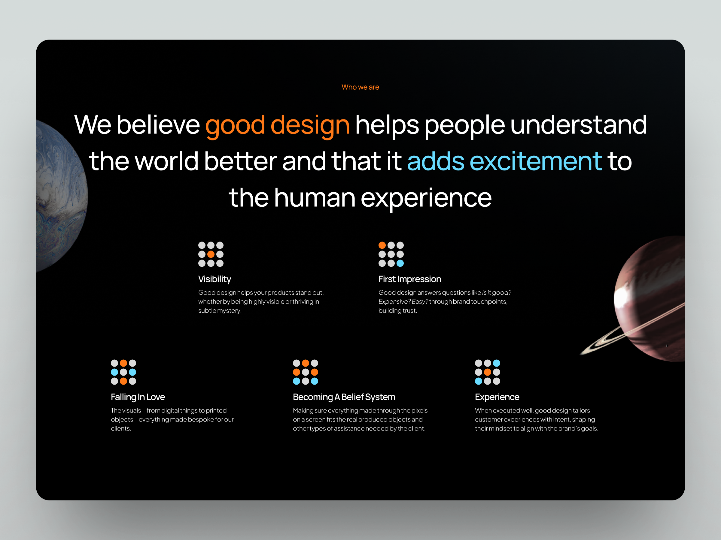 Galactic Vision - Creative Agency Website by Plainthing UI for ...