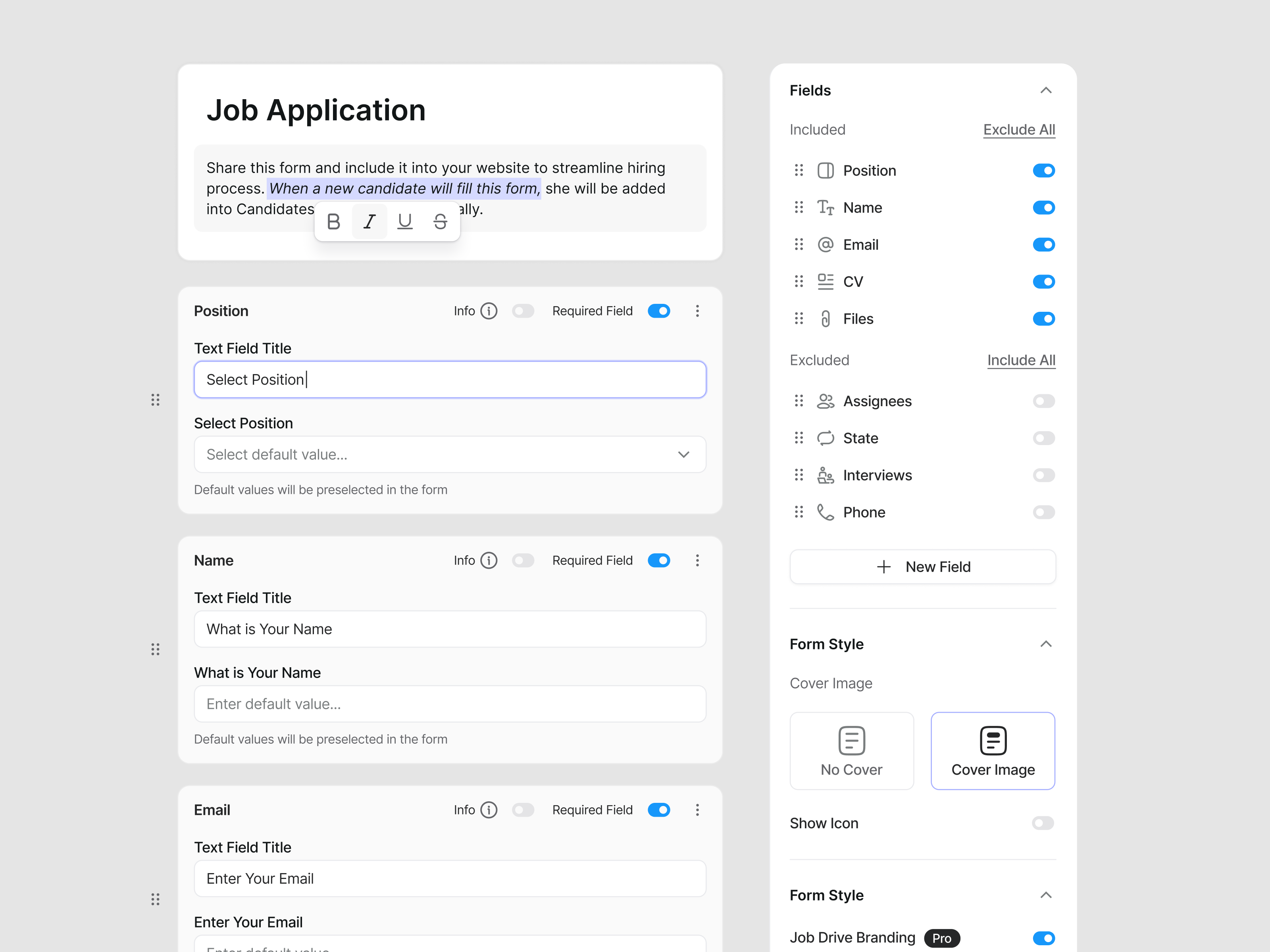 Job Form Builder by Jamal Hossain Murad on Dribbble