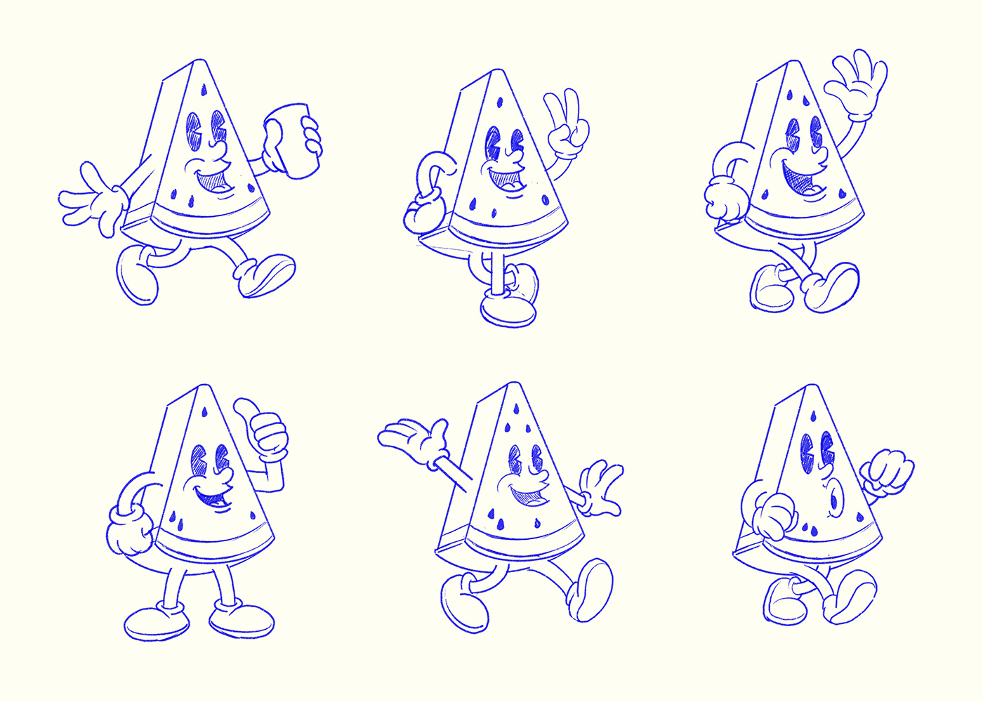 Retro Watermelon Character by Teuku Deky Firnanda on Dribbble