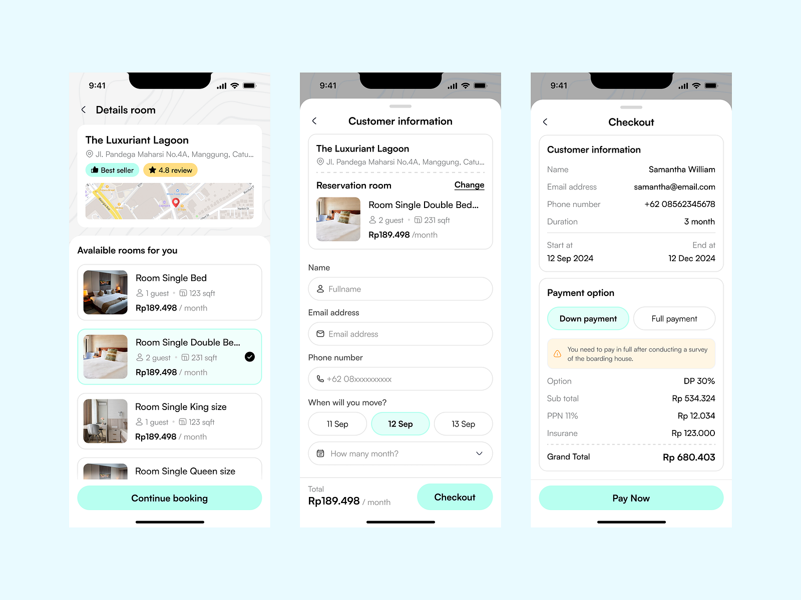 Booking hotel reservation mobile app by Fajar Riza on Dribbble