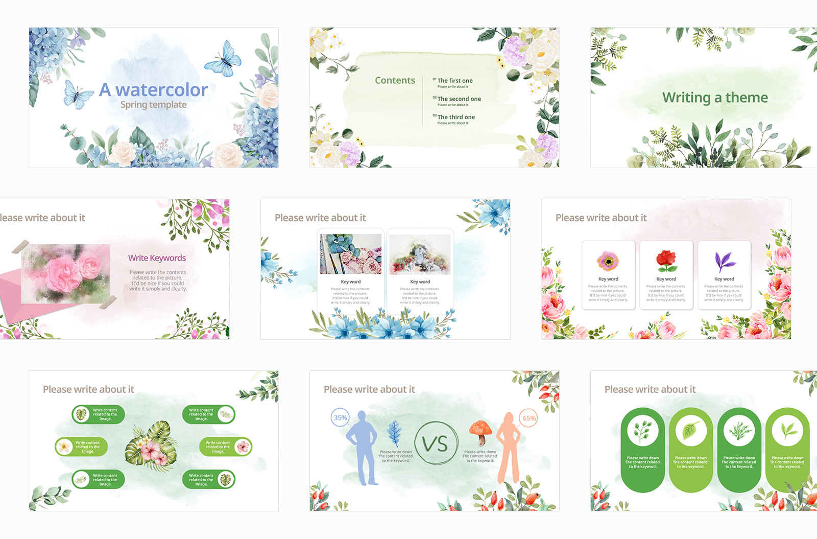 Watercolor PPT template by DesignJessi on Dribbble