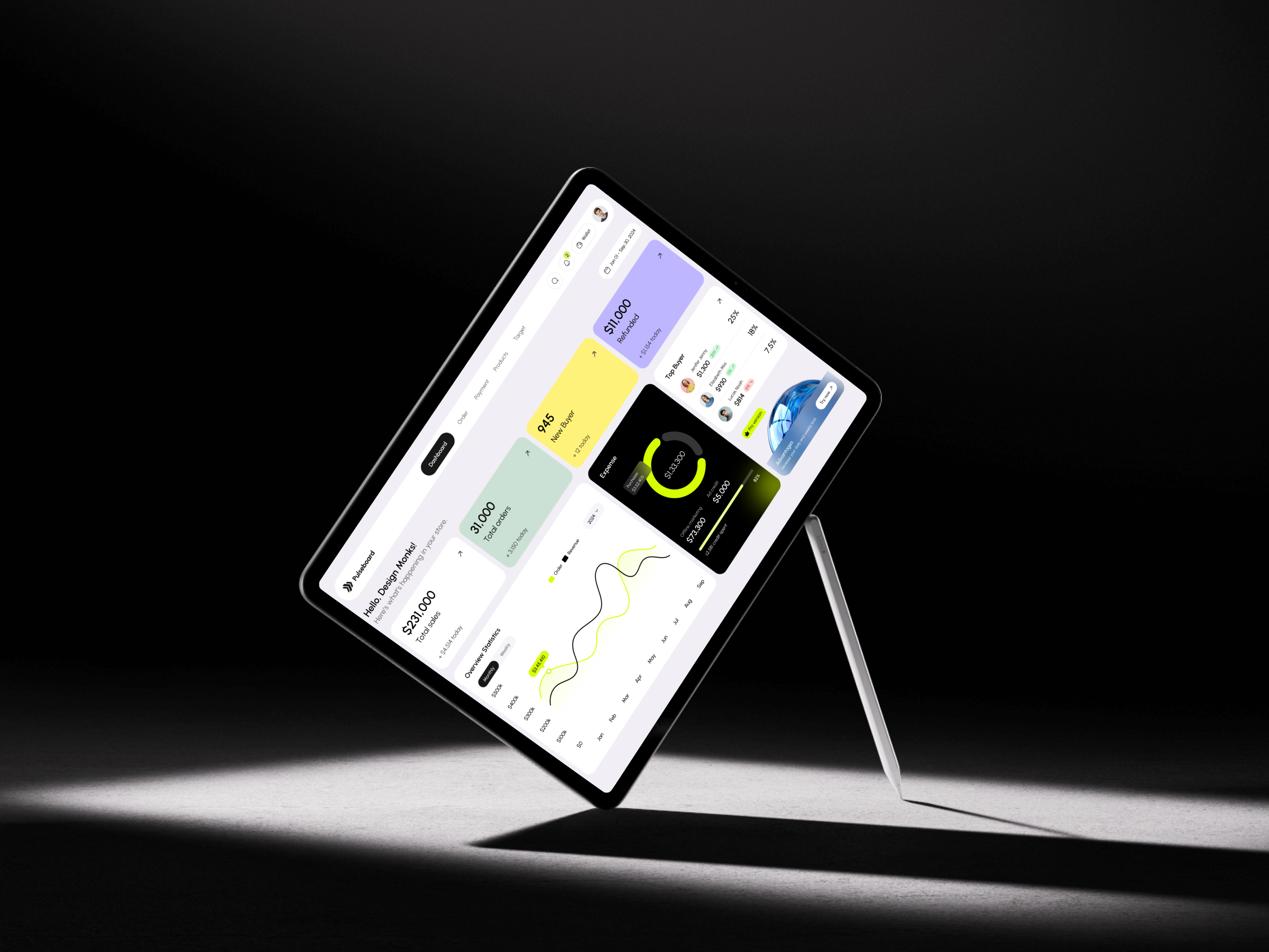 Order Dashboard UI Design by Design Monks - UX UI | Web Design | Web & Mobile App | Branding for ...