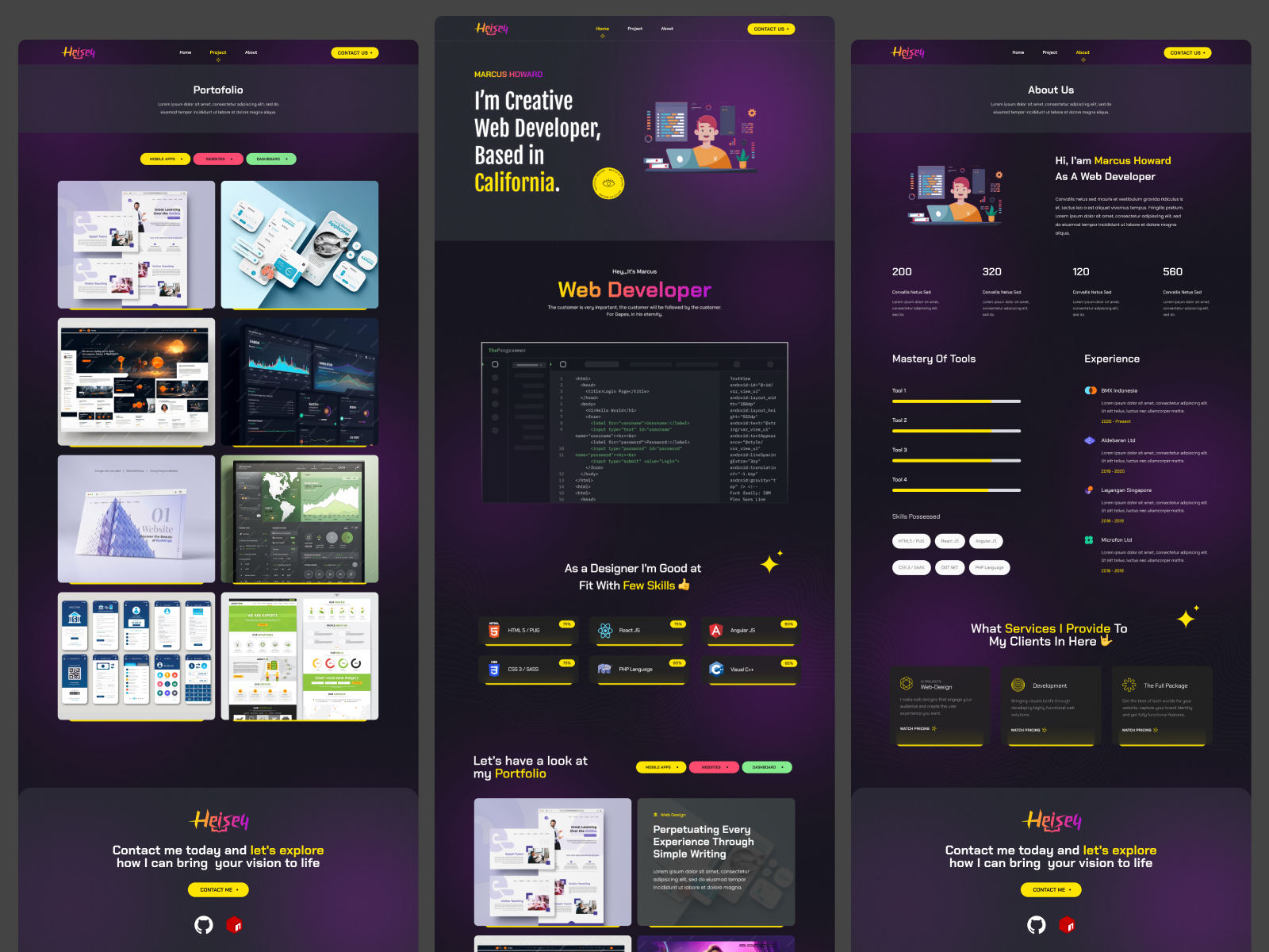 Personal Portfolio Web UI by Waqas Awan on Dribbble