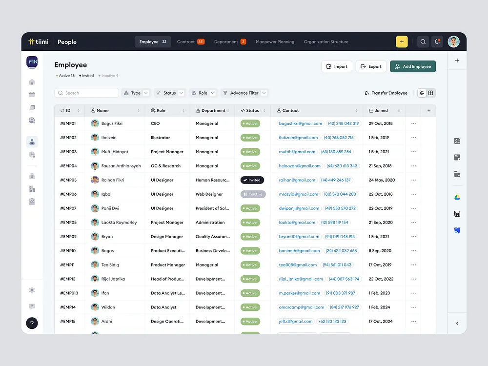 Browse thousands of Employee List images for design inspiration | Dribbble