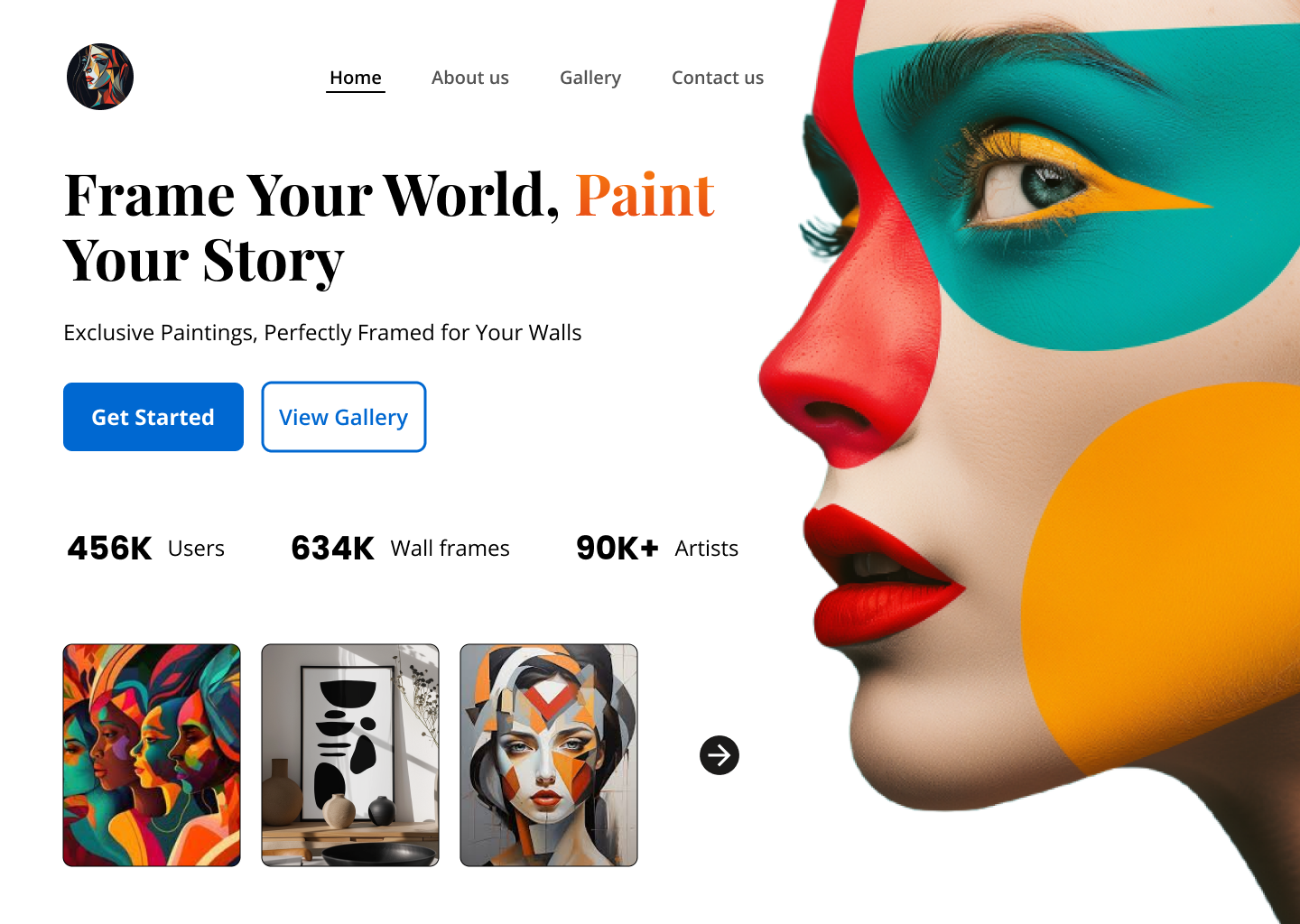 Art frame selling website landing page by Rakshan Vaishnav S on Dribbble