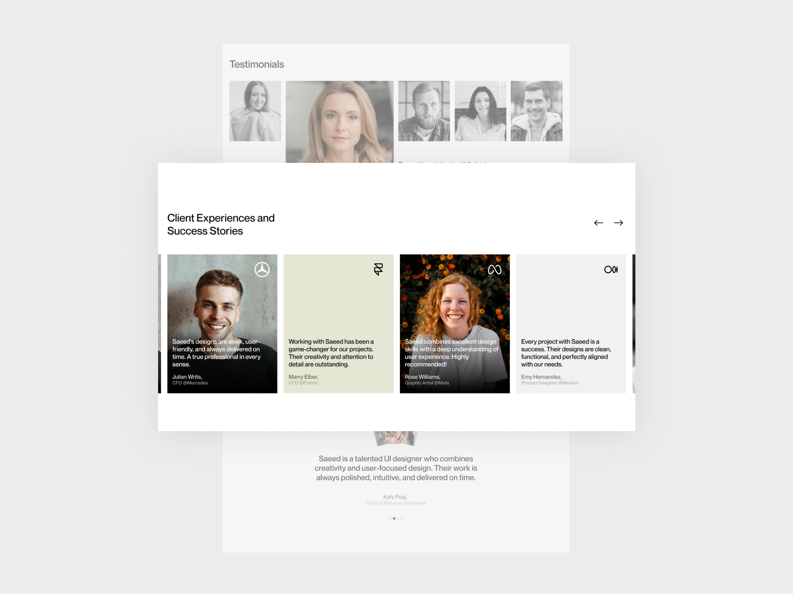 Testimonial Section Set by Saeedworks on Dribbble