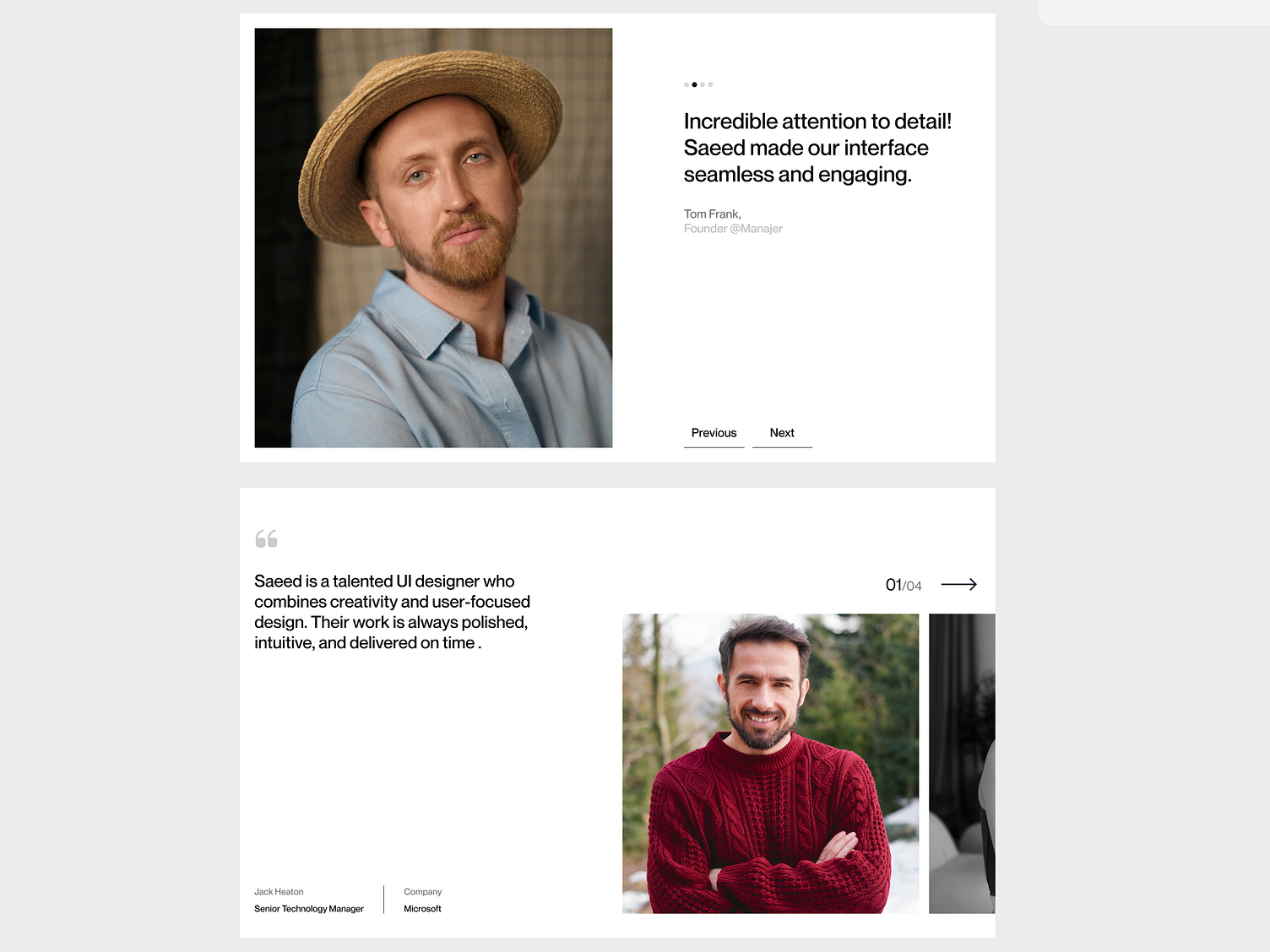 Testimonial Section Set by Saeedworks on Dribbble