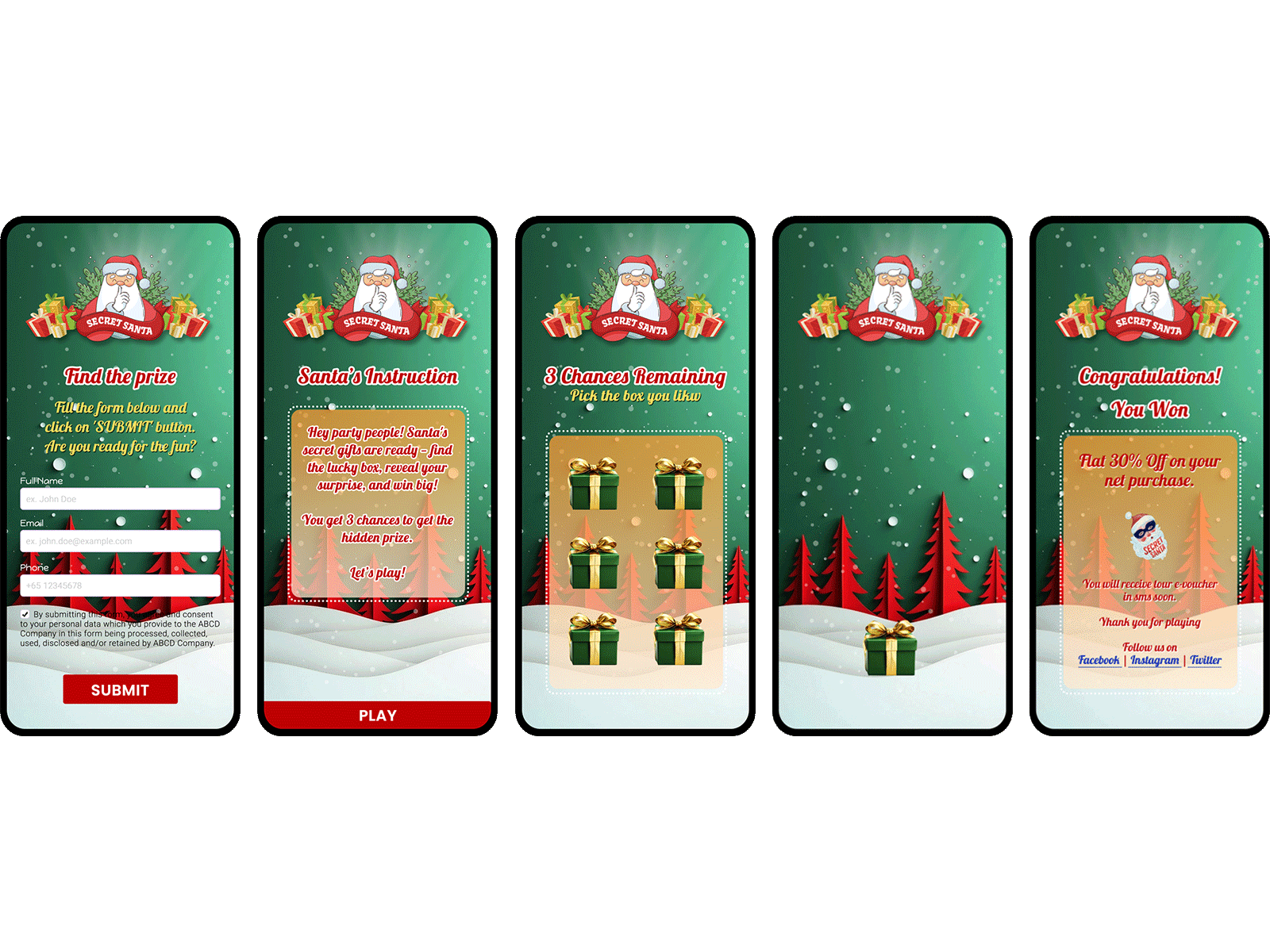 Secret Santa Christmas Campaign by Vouchermatic on Dribbble