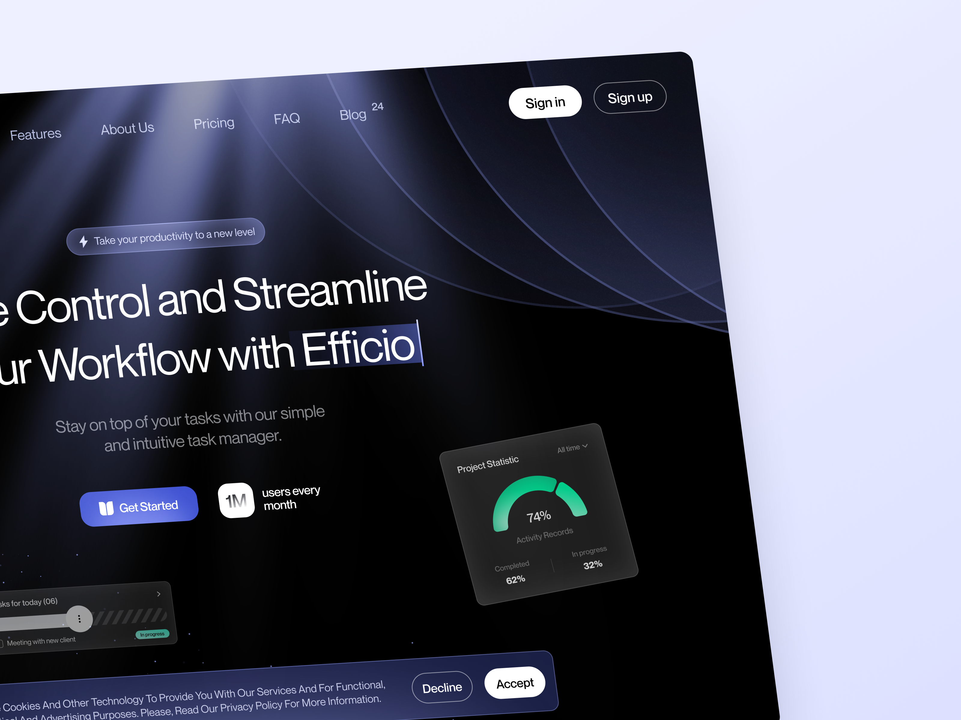 Efficio - Web Design for SaaS by Arounda UI/UX for Arounda on Dribbble